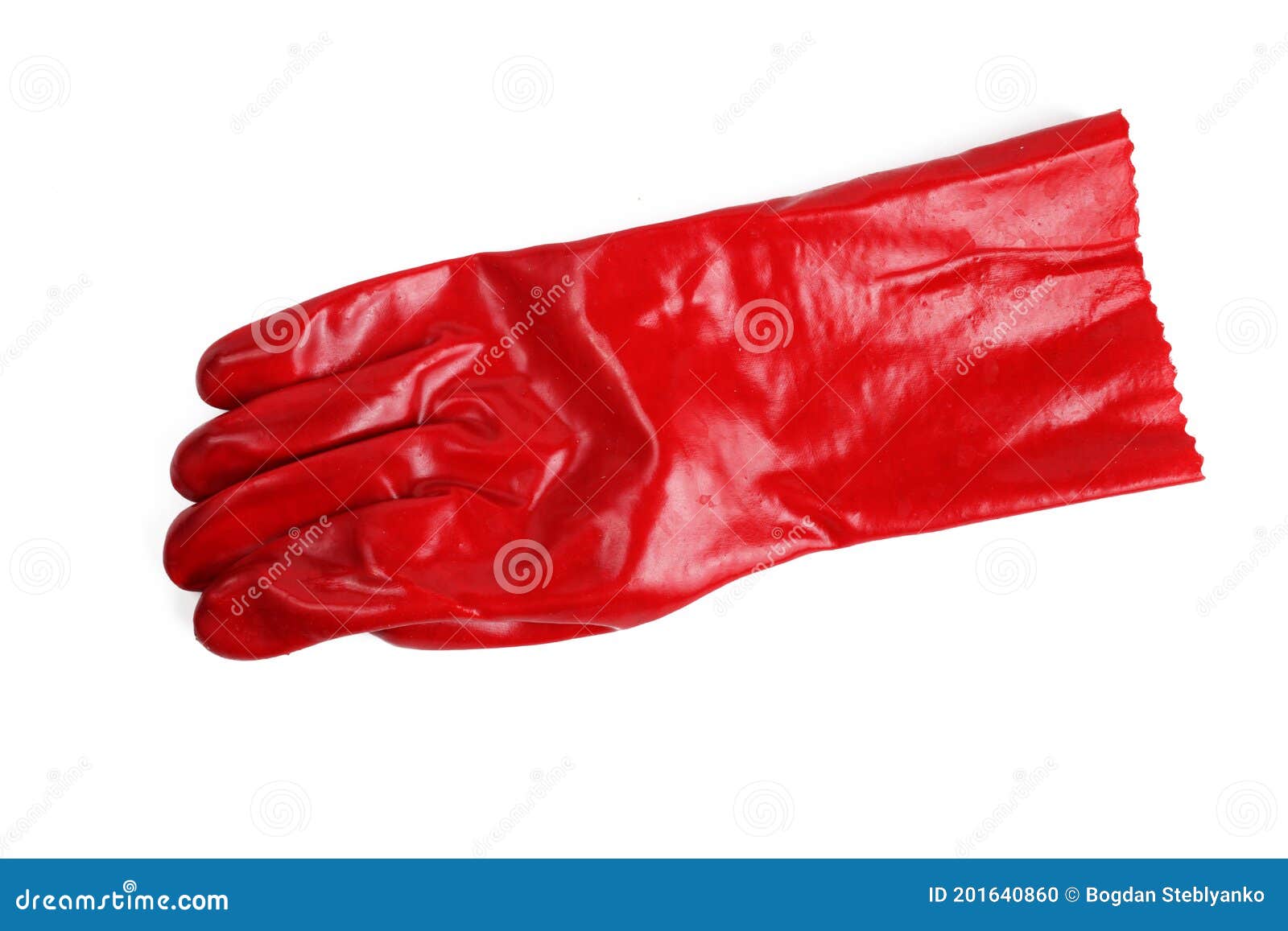 Red Rubber Gloves on a White Background, Isolate Stock Photo - Image of ...