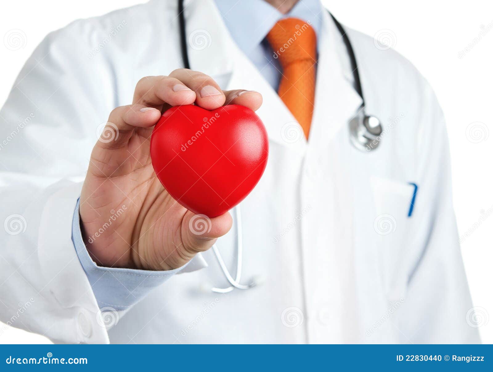 Red Rubber Heart in Doctors Hand Stock Photo - Image of isolated ...