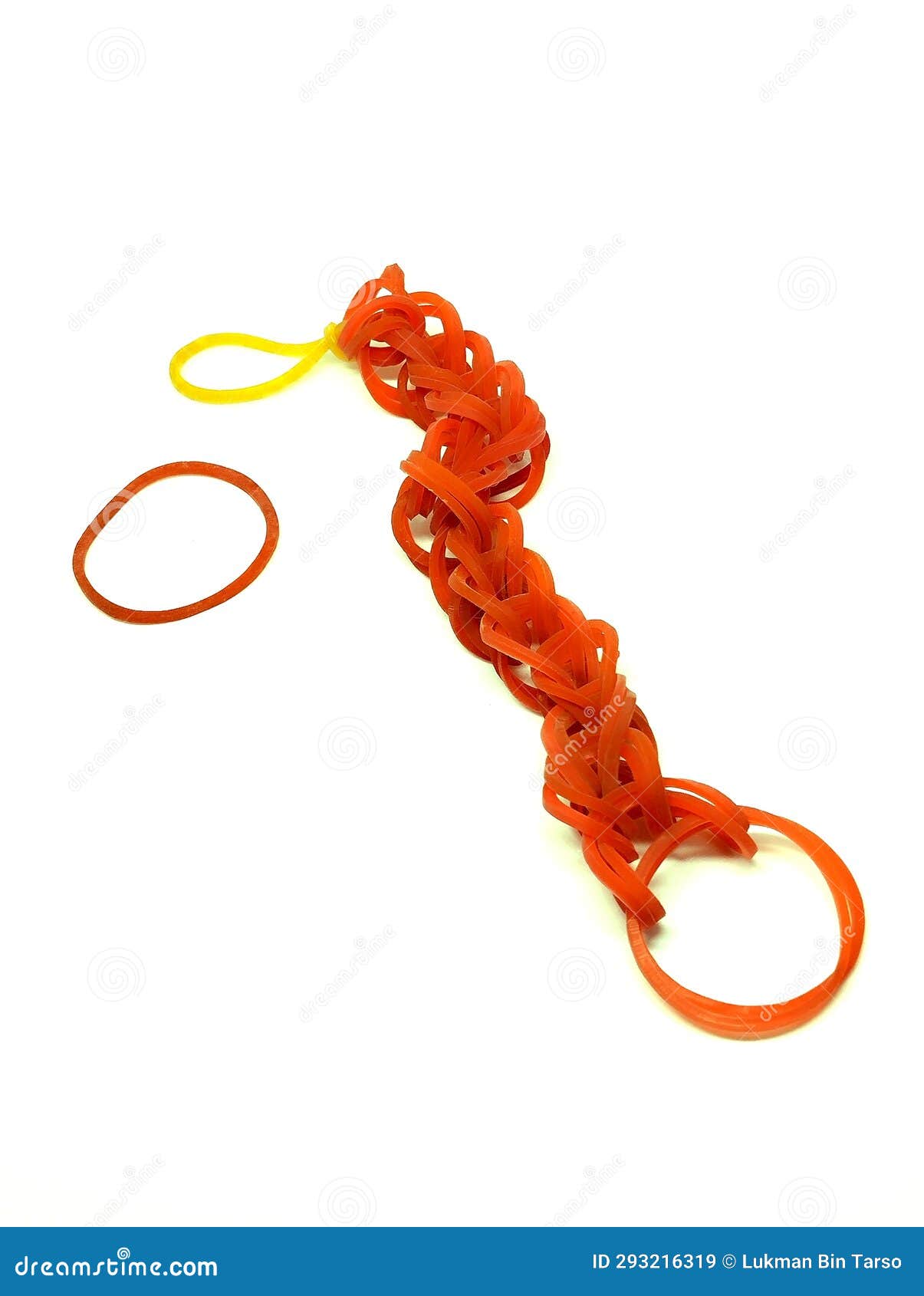 Red Rubber Roll Formed Chain on White Color Background Stock Image ...