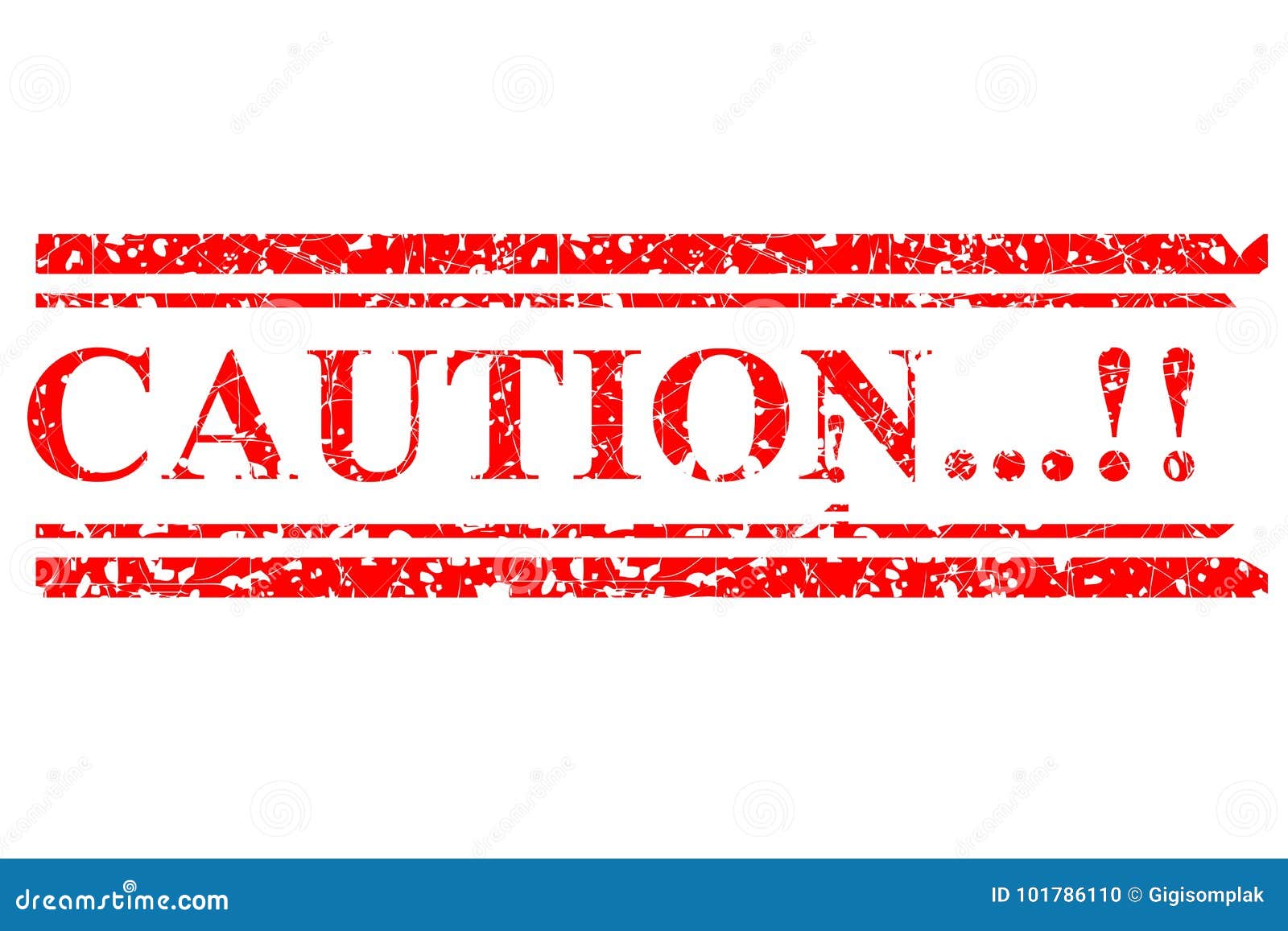 Red Rubber Stamp, Caution, Isolated on White Stock Vector ...