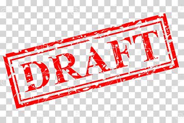 Red Rubber Stamp Effect, Draft at Transparent Effect Background Stock ...