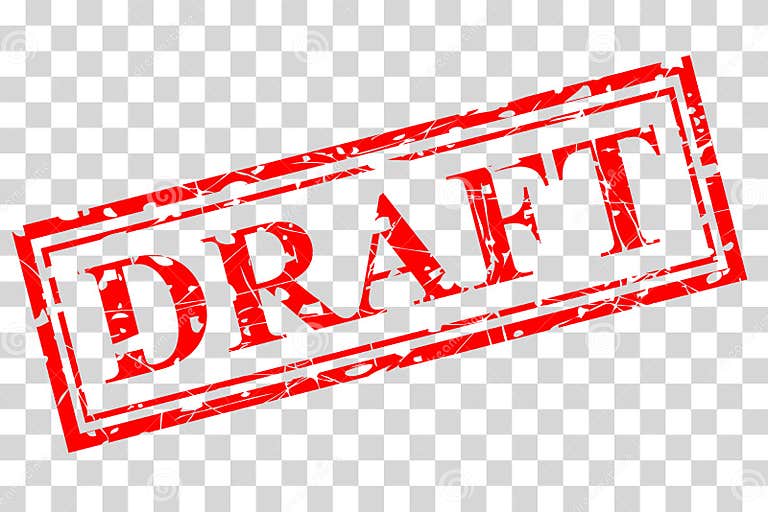 Red Rubber Stamp Effect, Draft at Transparent Effect Background Stock ...