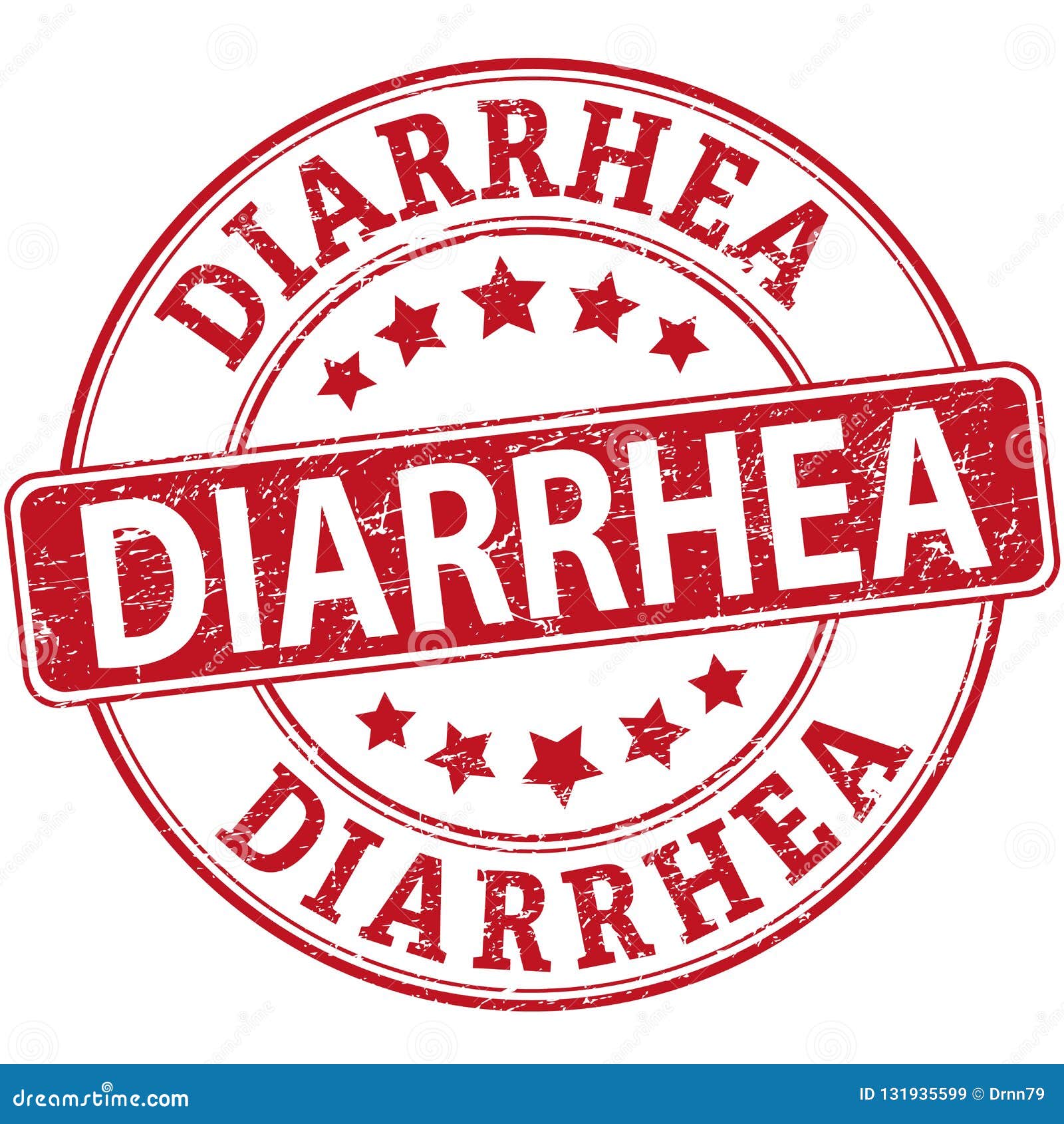 Diarrhea Red Rubber Web Stamp with Stars Stock Illustration ...
