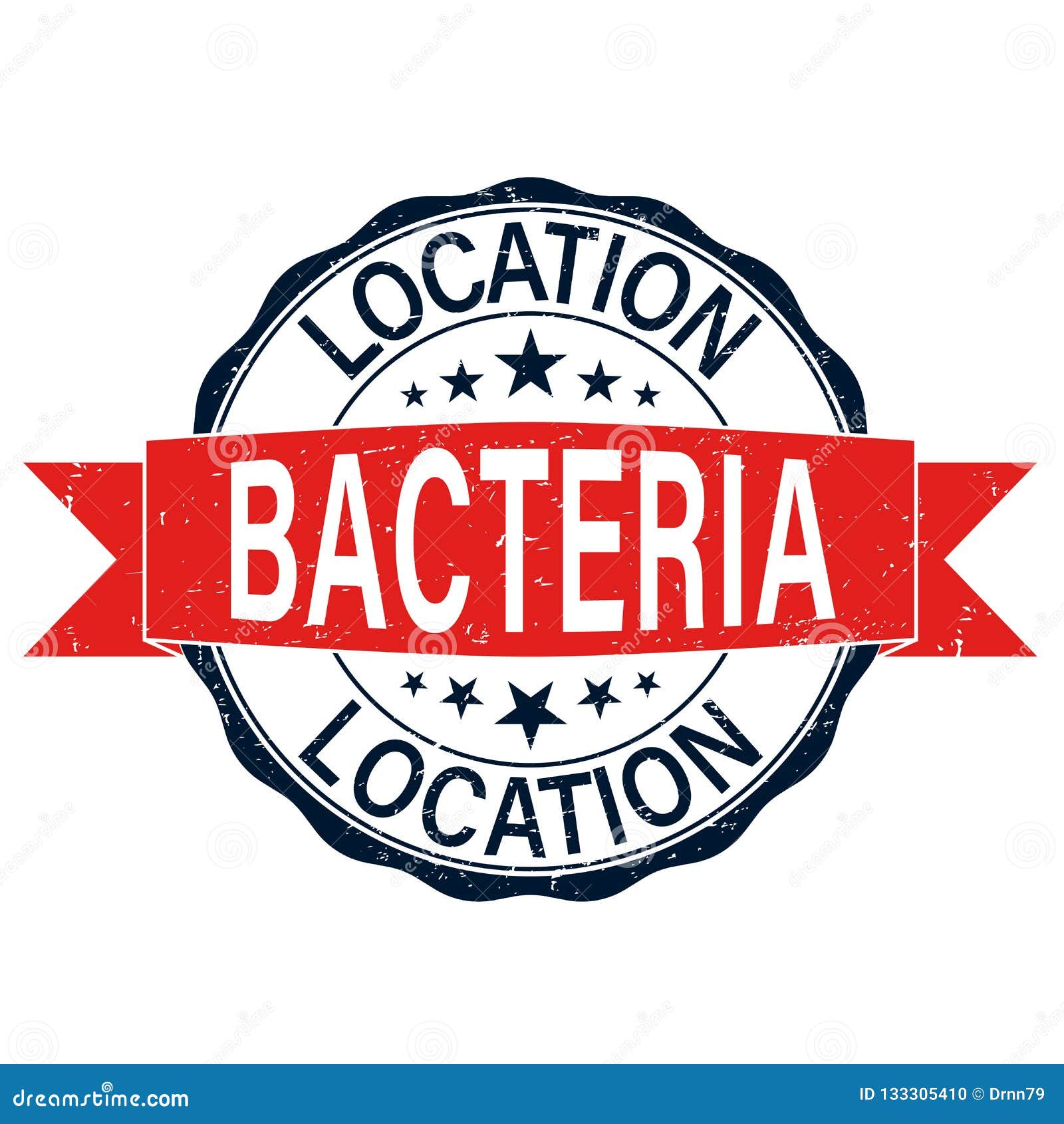 Red Bacteria Rubber Web Stamp with Stars Stock Illustration ...