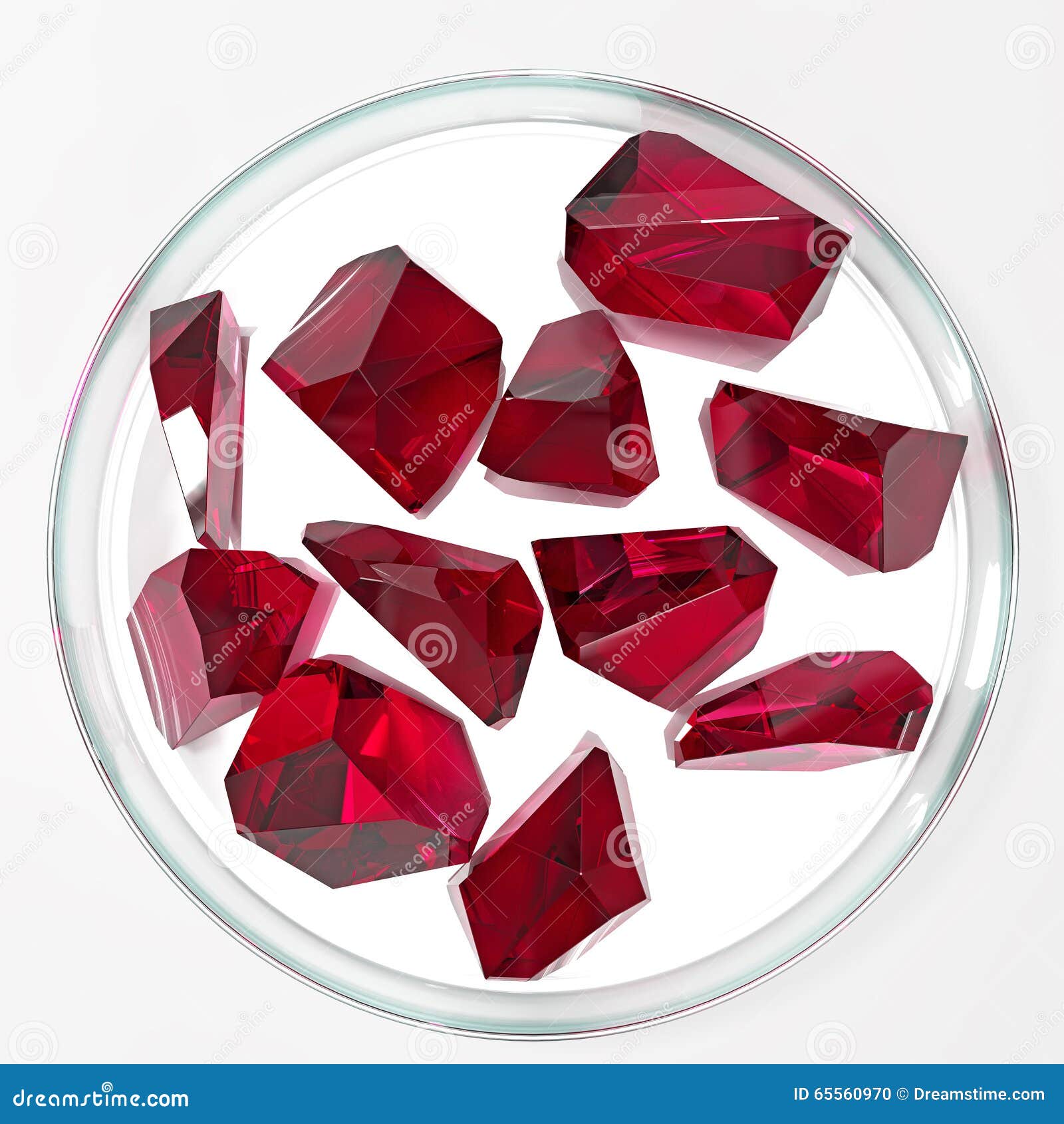 Red Rubies on a White Background Stock Illustration - Illustration of ...