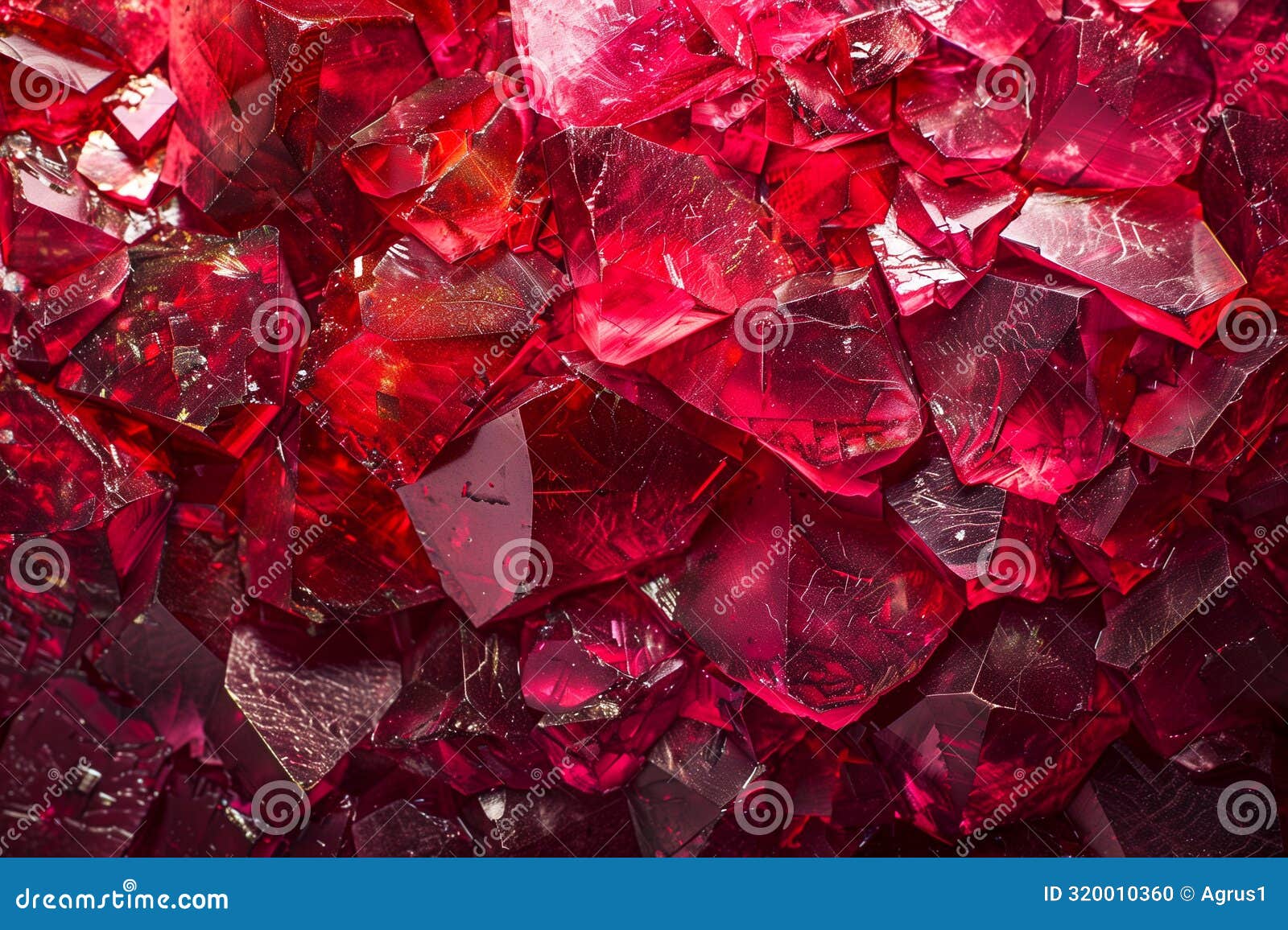 Red Ruby Gem Crystals Background, Top View Stock Illustration ...