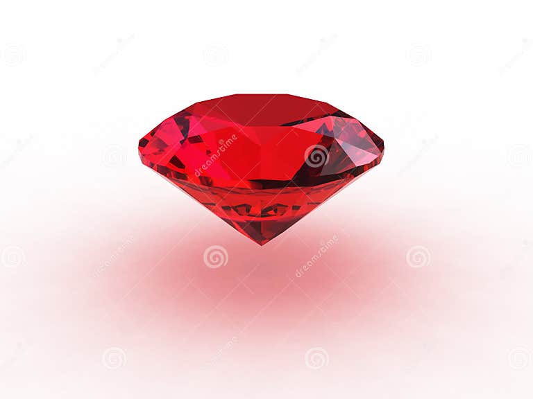 Red Ruby Gemstone on White Background Stock Illustration - Illustration ...