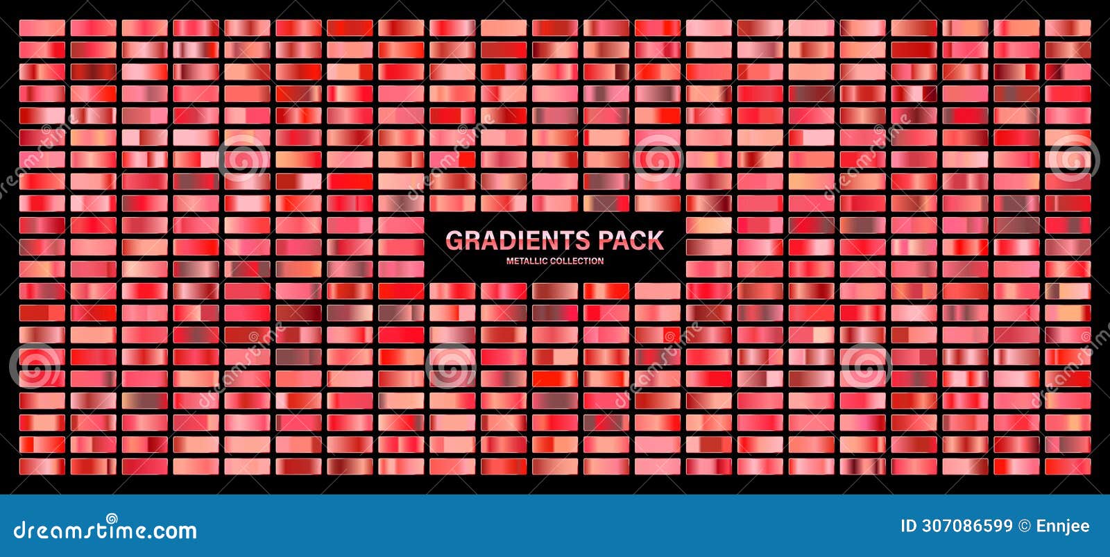 Red Ruby Glossy Gradient, Metal Foil Texture. Color Swatch Set ...