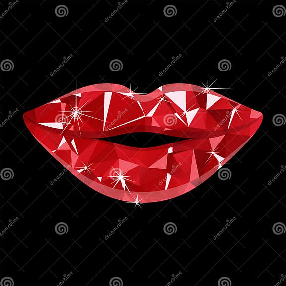 Red ruby lips stock vector. Illustration of light, beauty - 99822189