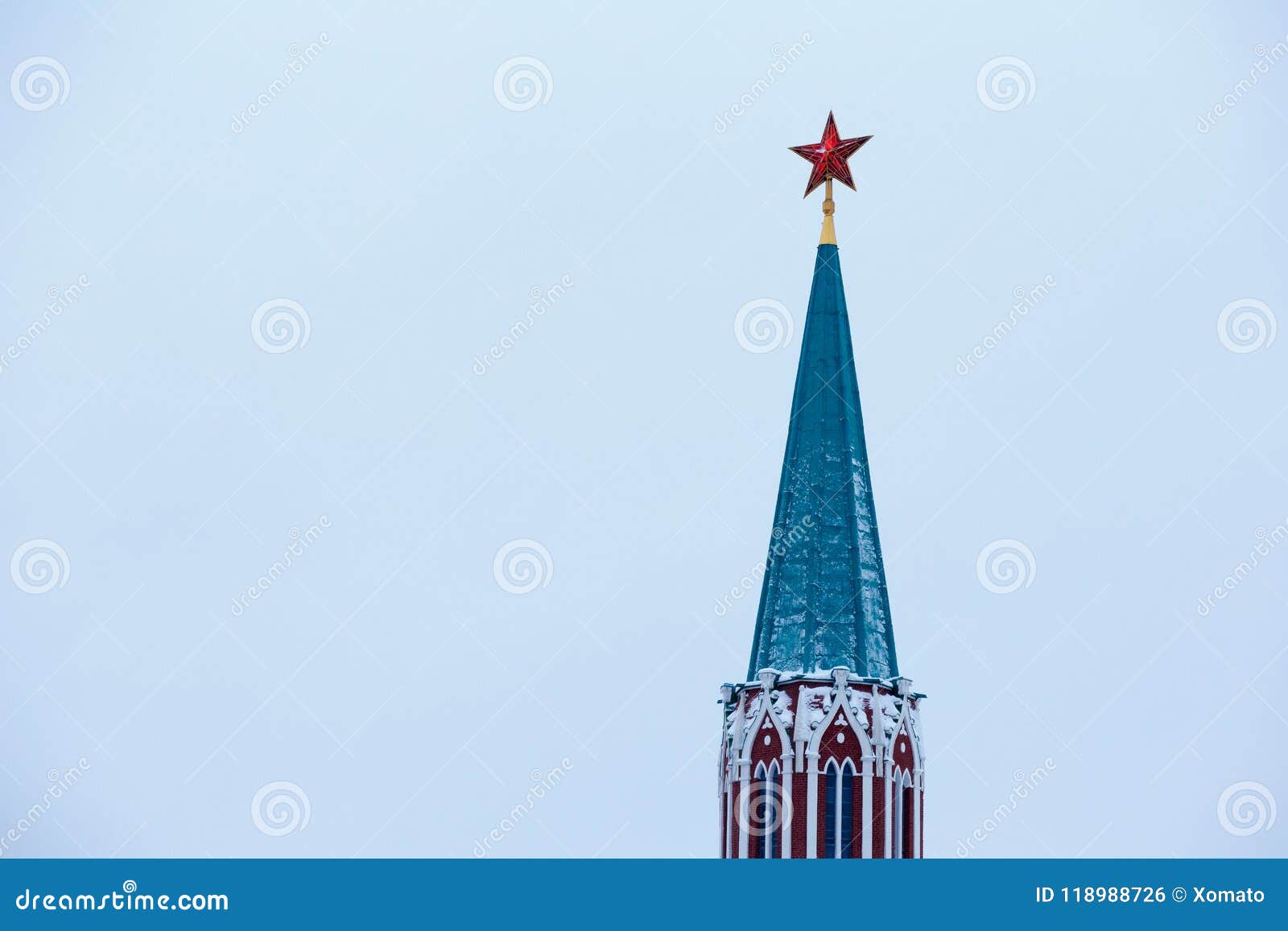 Red Ruby Star on the Top of Moscow Kremlin Tower. Stock Photo - Image ...