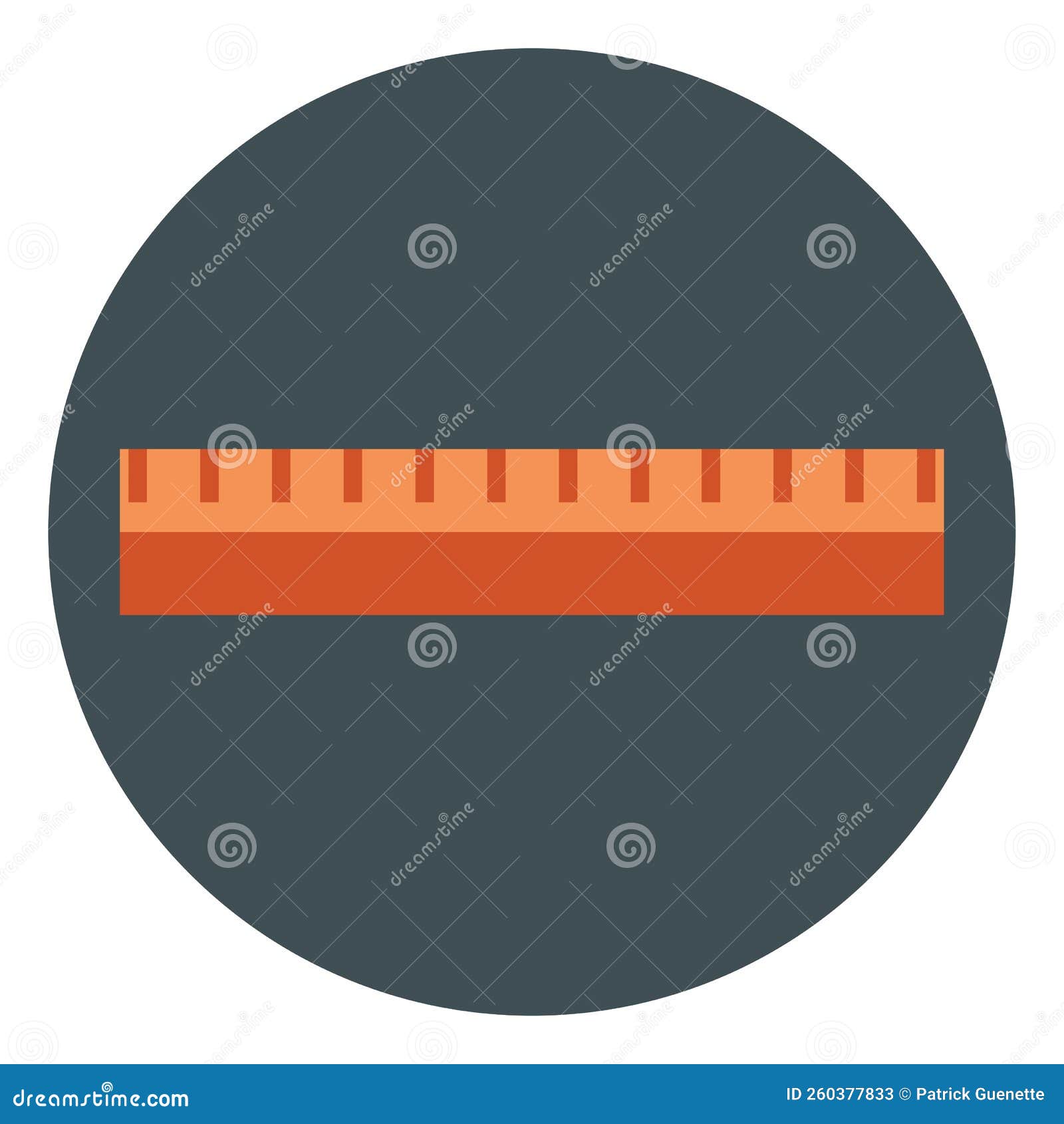 Red ruler, icon stock vector. Illustration of office - 260377833