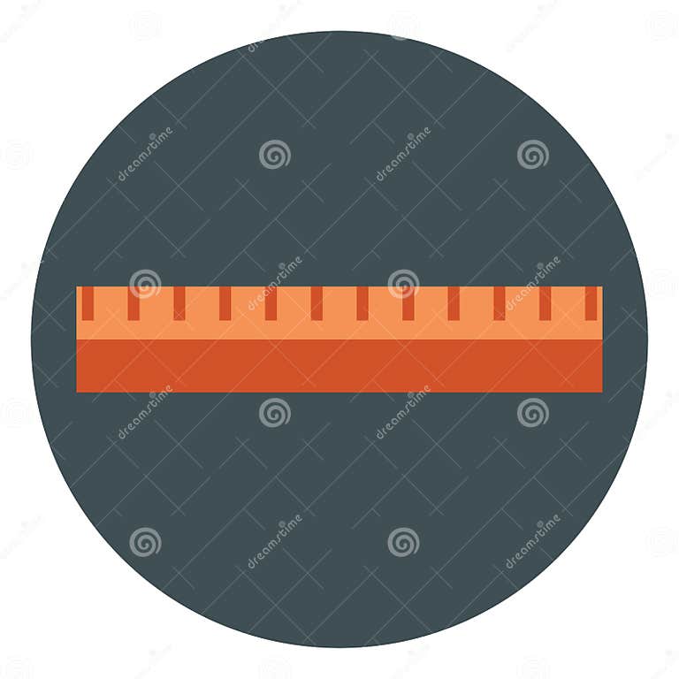 Red ruler, icon stock vector. Illustration of office - 260377833