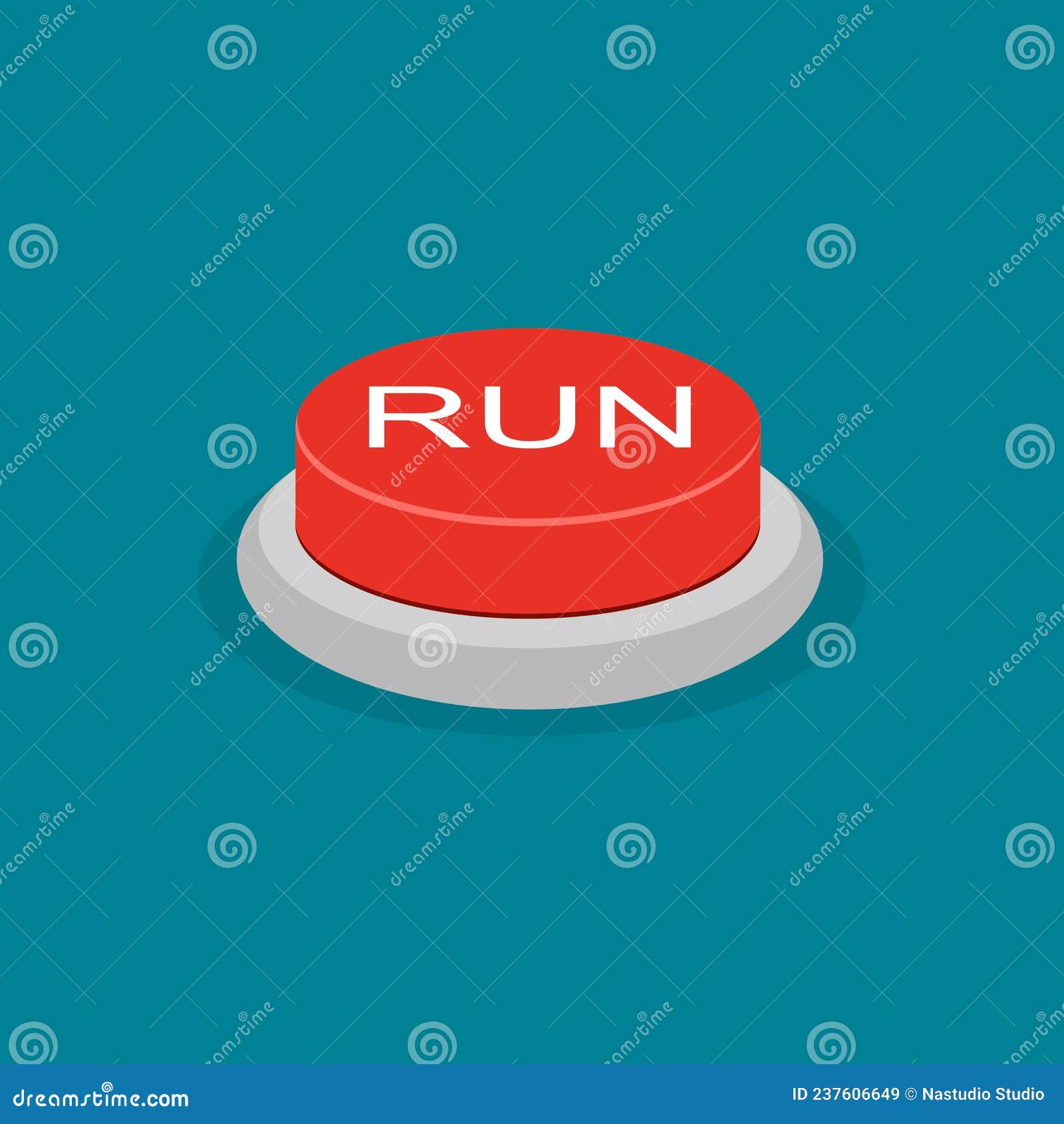 Red Run Button. Start Concept. Vector Illustration Stock Vector ...