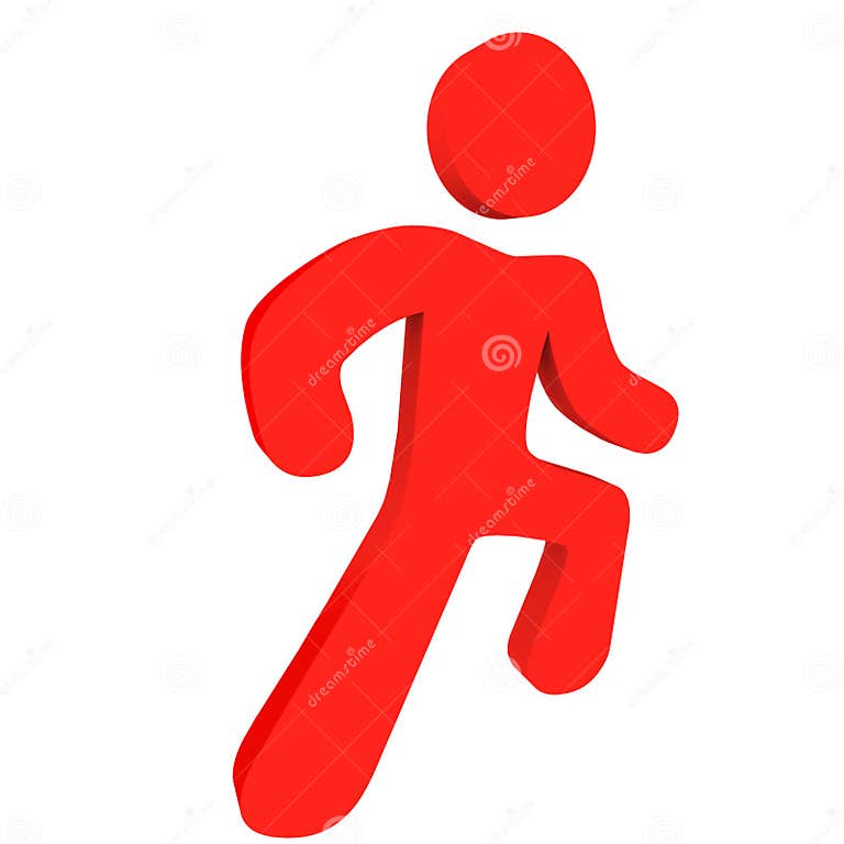 Red Running Person stock illustration. Illustration of runner - 12648808