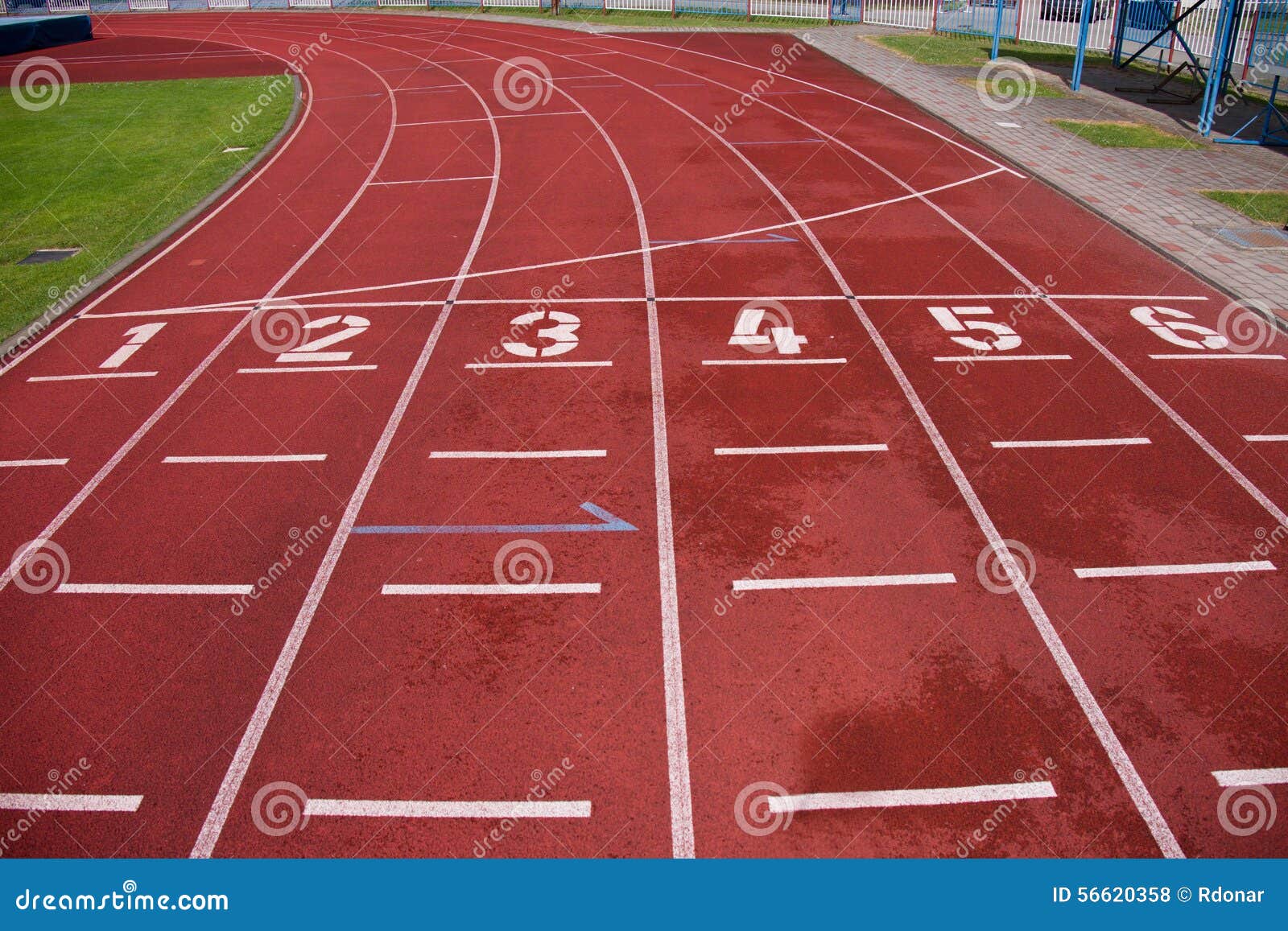 Red Running Racetrack on the Athletic Stadium Stock Photo - Image of ...