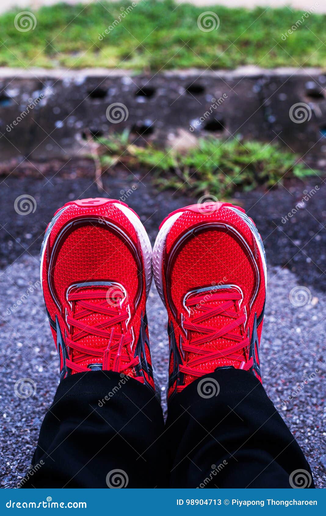Red running shoes for men stock image. Image of fitness - 98904713