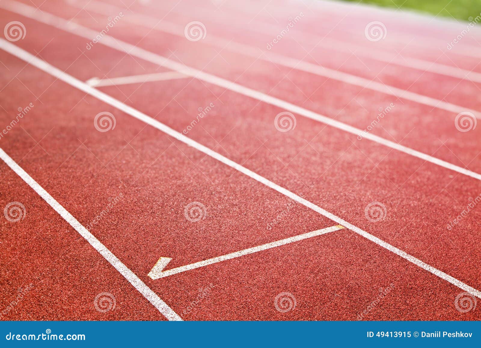 Red running track stock image. Image of diminishing, competitive - 49413915