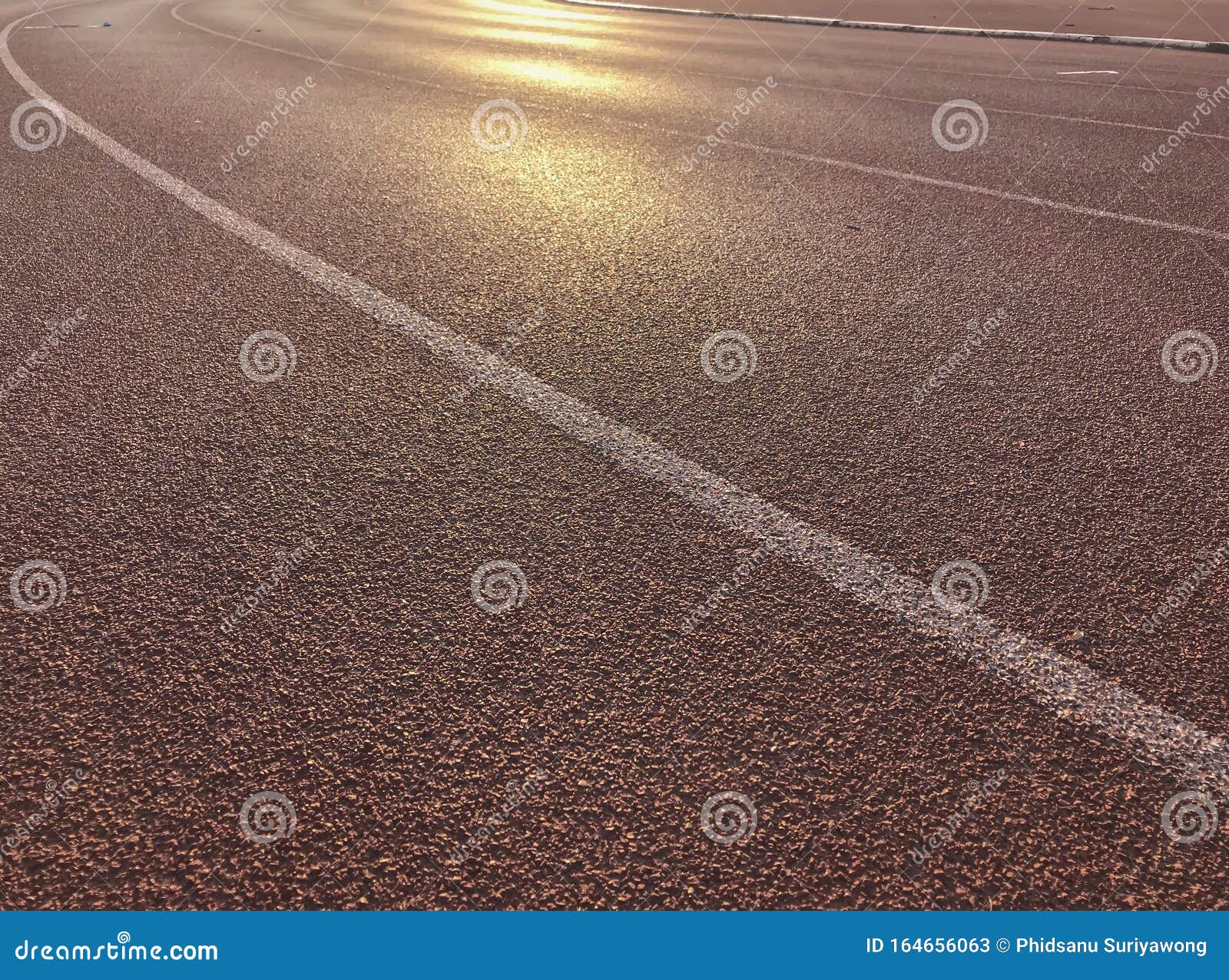 Red Running Track for Athletics Stock Image - Image of path ...