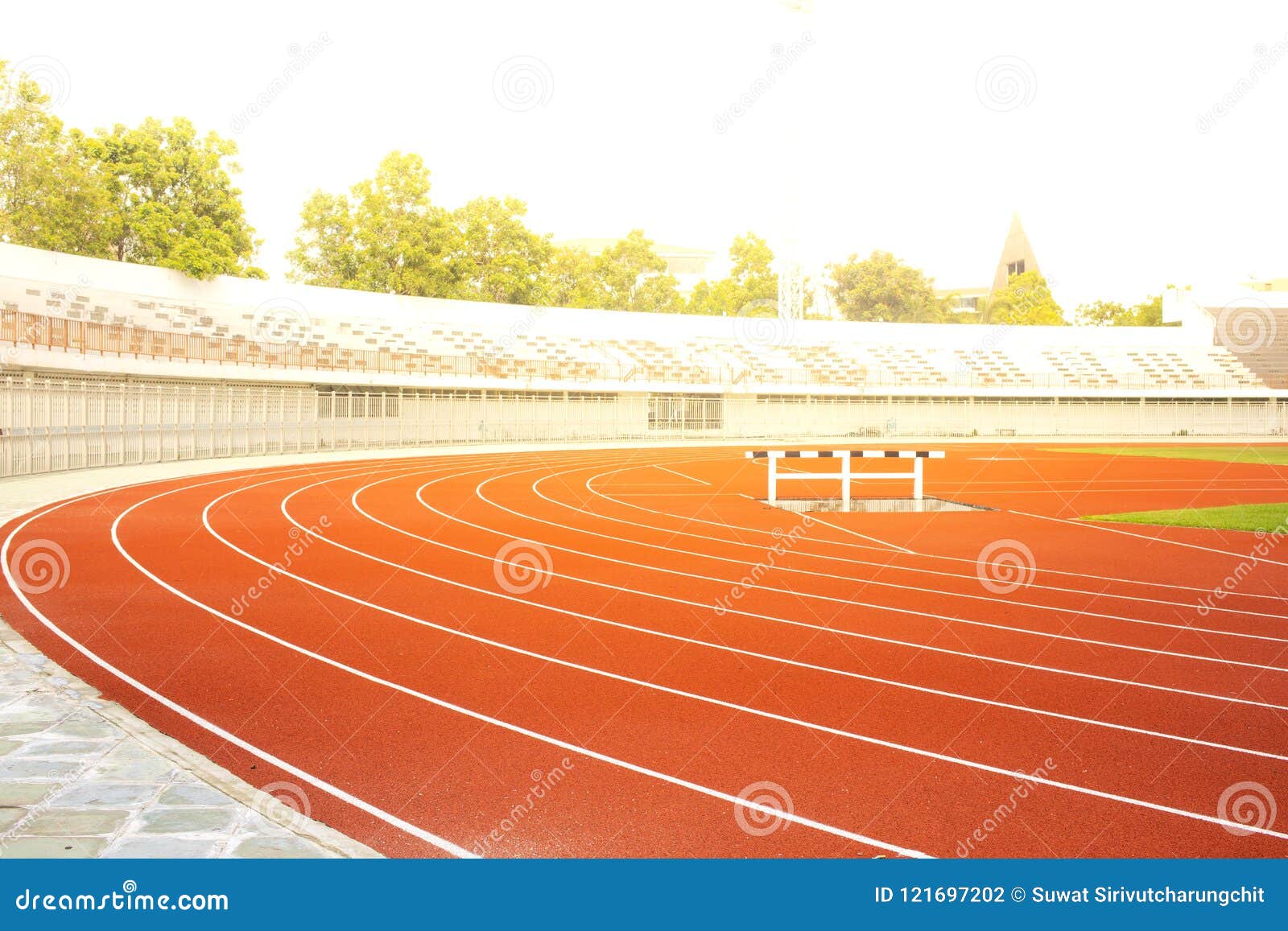 The Red Running Track stock photo. Image of running - 121697202