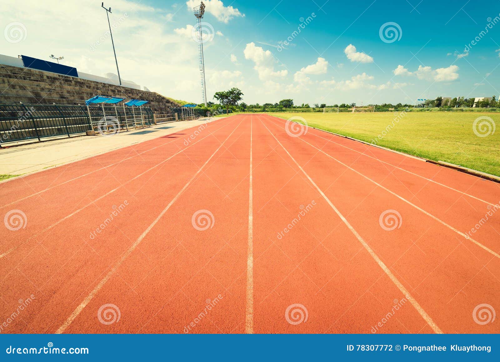 Red Running Track in Stadium. Running Track on Blue Sky. Stock Photo ... Red Running Track in Stadium. Running Track on Blue Sky. Stock Photo ...