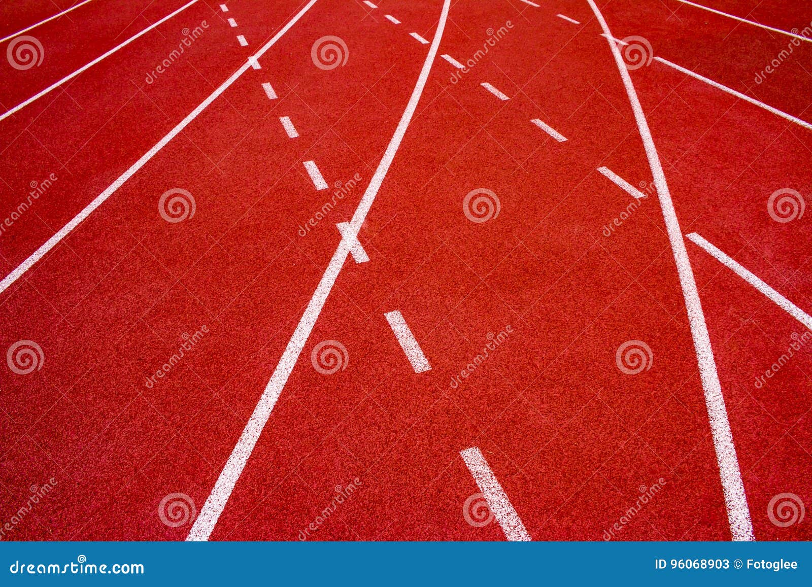 Red Running Track Synthetic Rubber on the Athletic Stadium. Stock Image ...