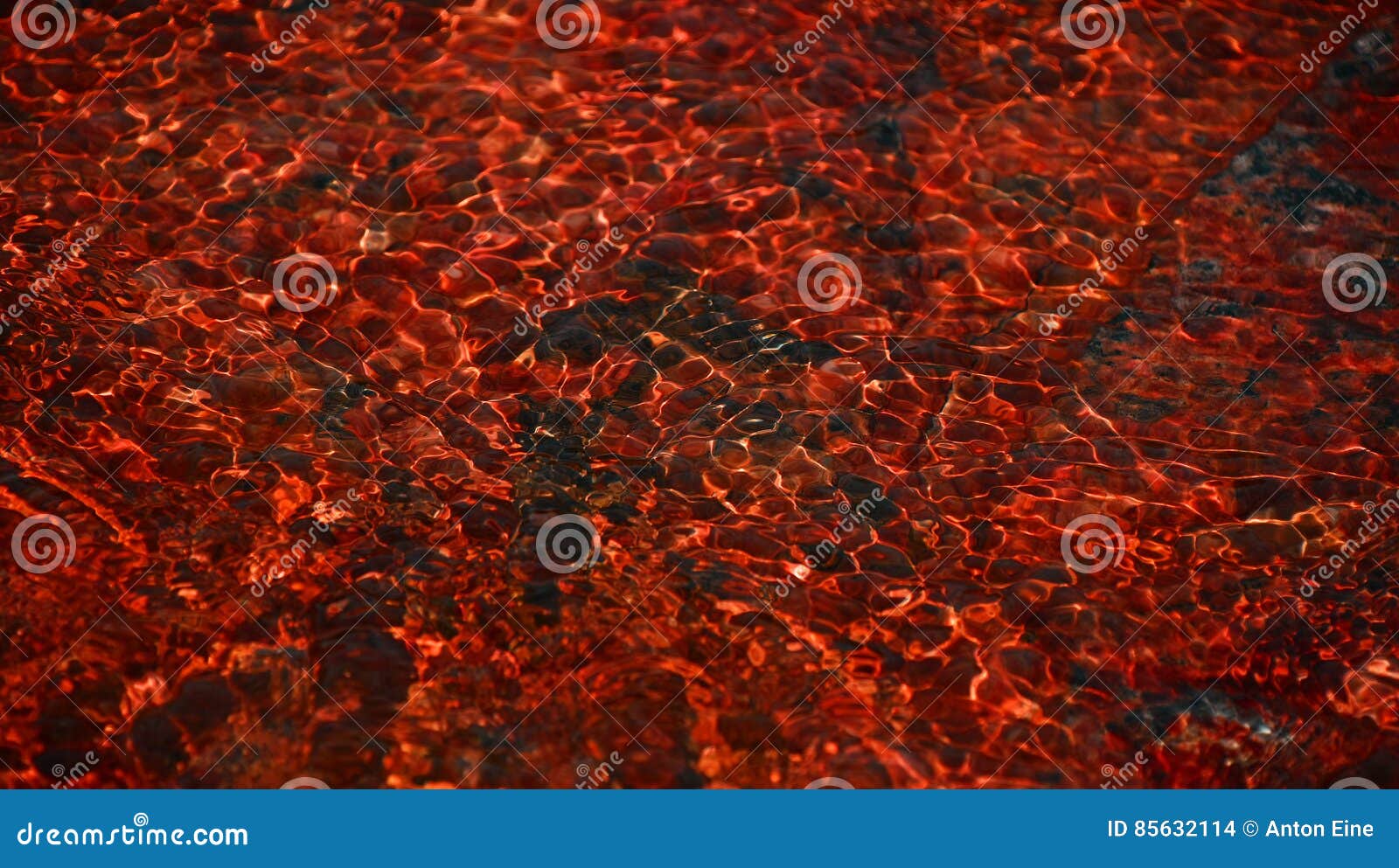 Red Running Water Waves Over Stones Stock Photo - Image of purple ...