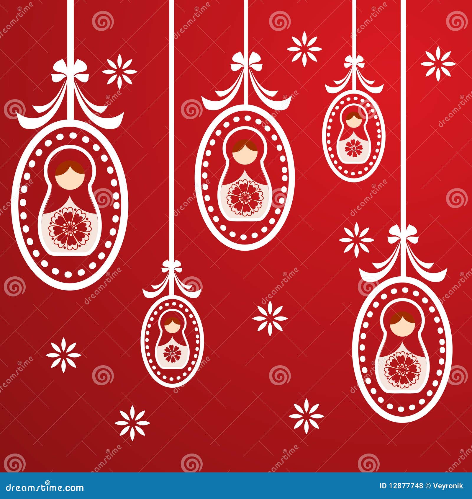 Red Russian Dolls Background Stock Vector - Illustration of craft ...