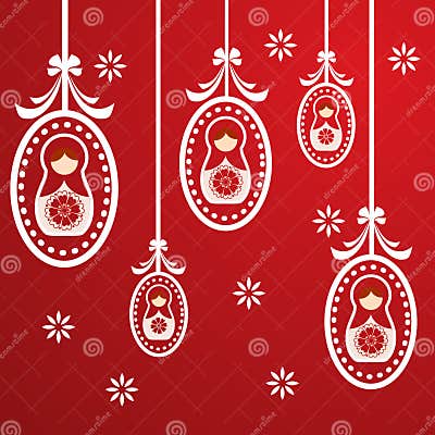 Red Russian Dolls Background Stock Vector - Illustration of craft ...