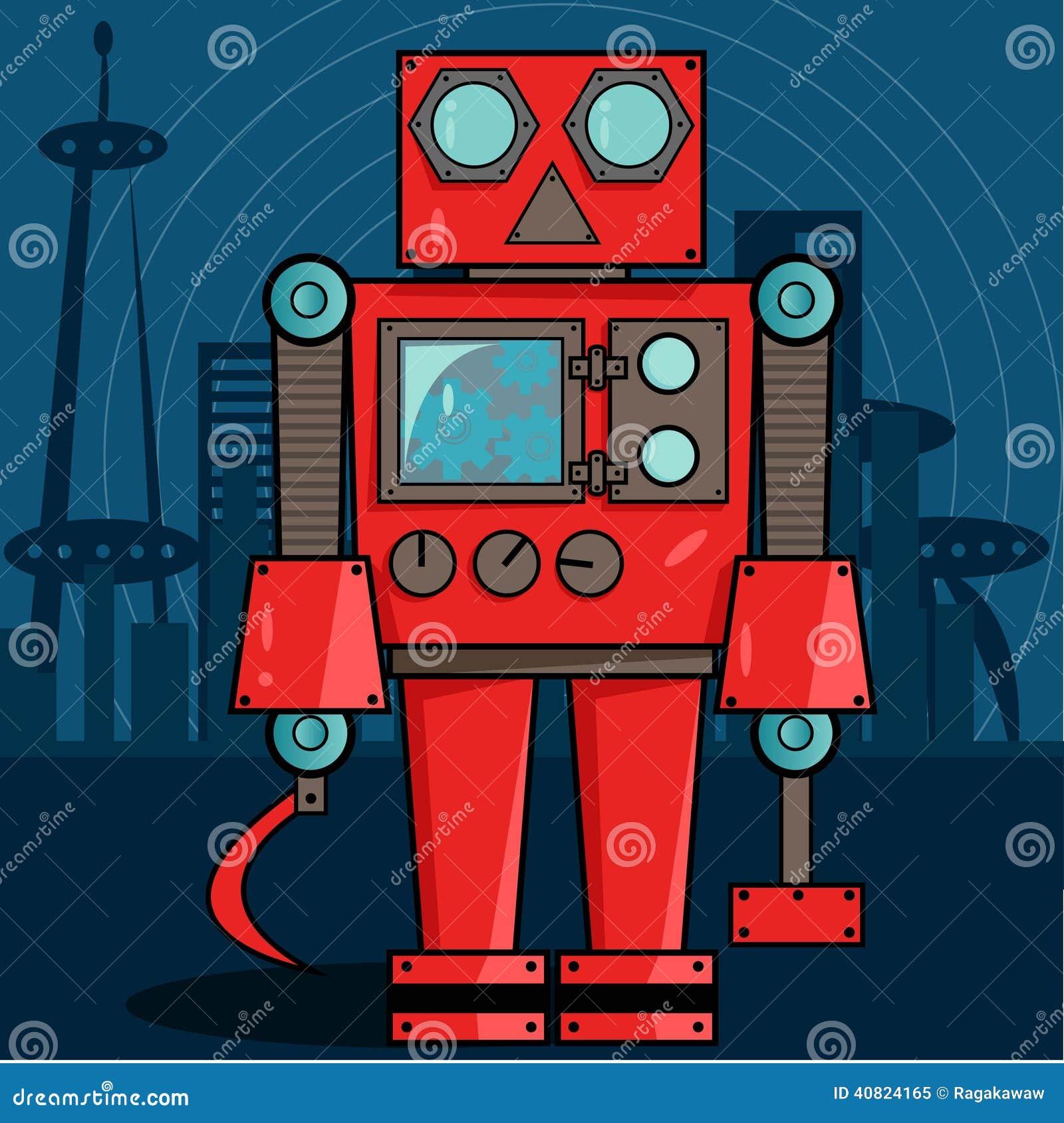 Red Russian Robot stock vector. Illustration of machinery - 40824165