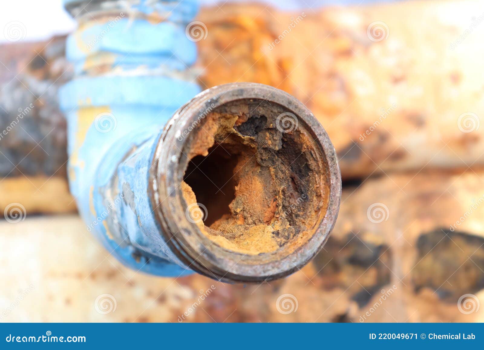 Red Rust on the Inside Old Pipe Stock Image - Image of abstract ...