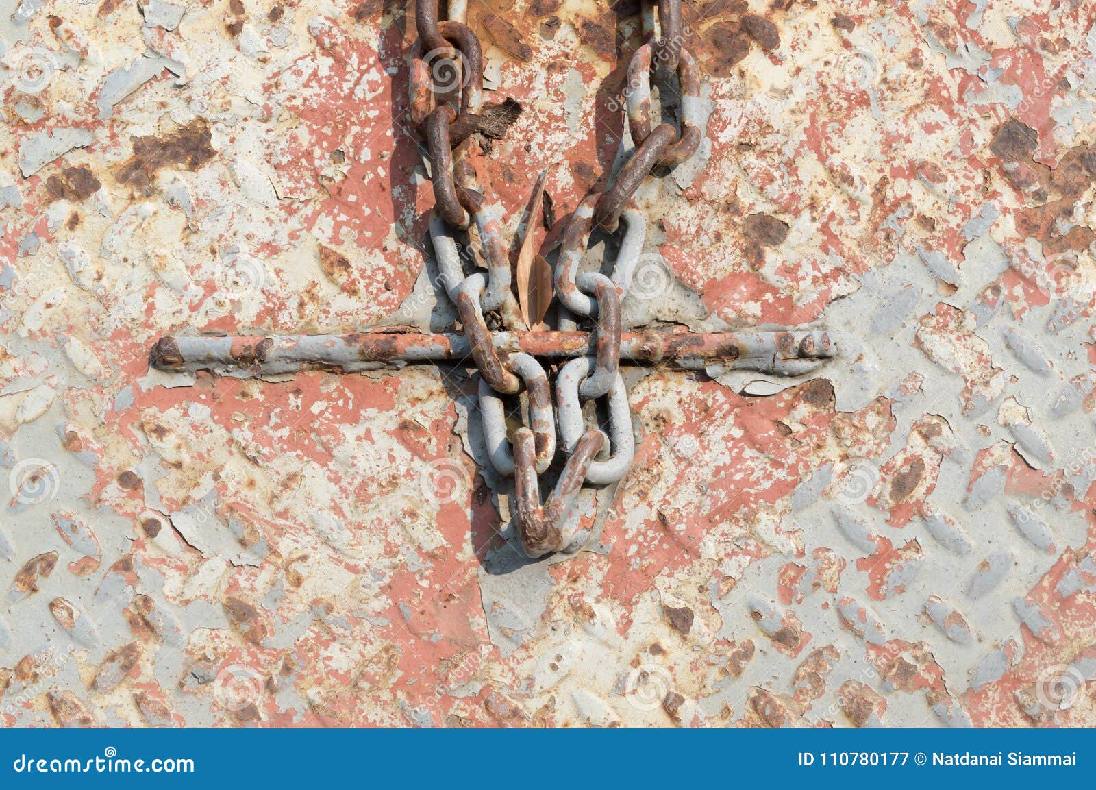 Red Rust Iron Background with Chain Like Cross Stock Image - Image of ...