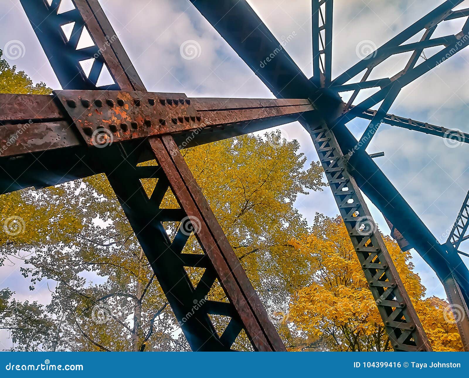 Red Rusted Steel Beams Fall Stock Photo - Image of iron, colorful ...