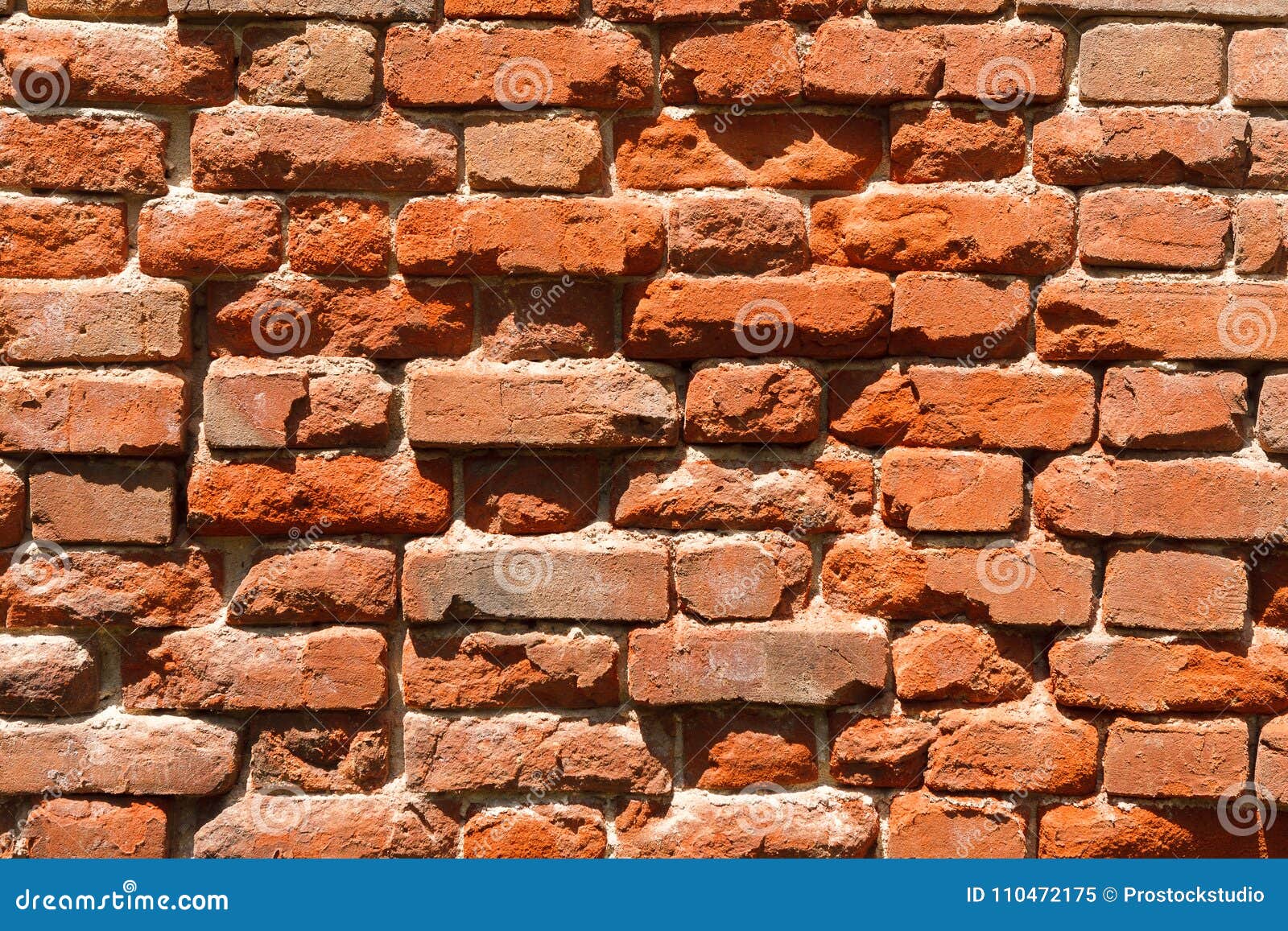 Red Rustic Brick Wall Background Stock Image - Image of rough, paint ...
