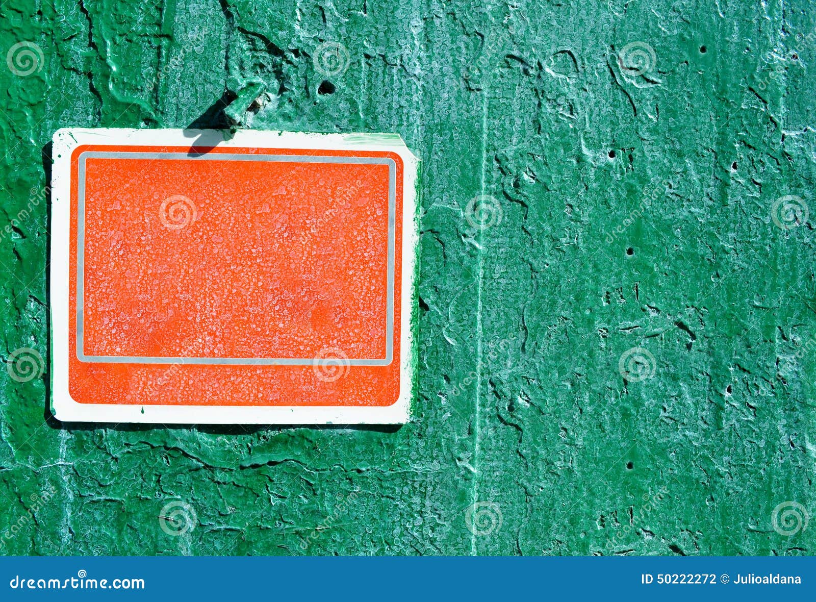 Red Rusty Grungy Old Plastic Sign on a Cement Wall Stock Photo - Image ...