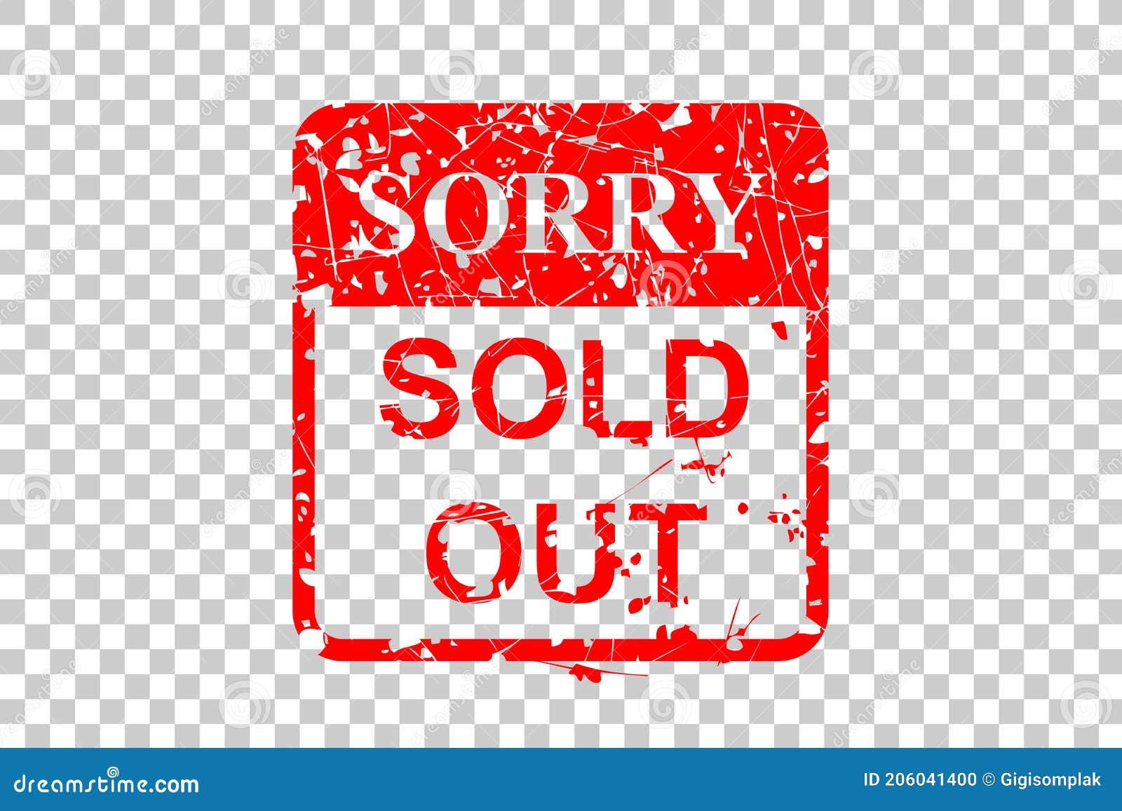Red Rusty Vector Rubber Stamp, Sorry Sold Out, at Transparent Effect ...