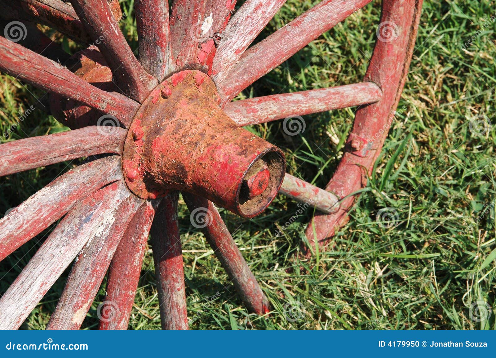 Red rusty wheel stock photo. Image of spokes, antique - 4179950