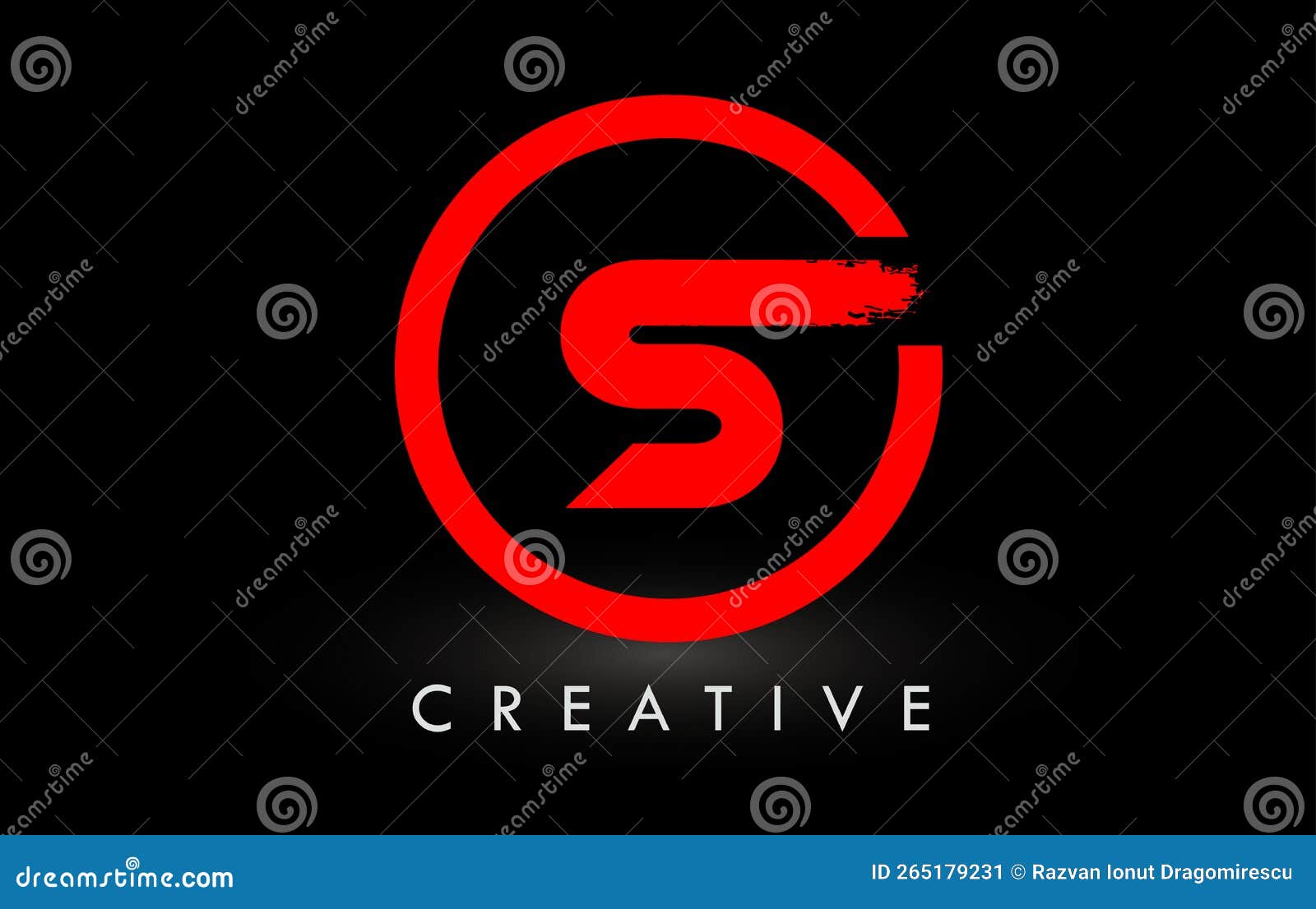 Red S Brush Letter Logo Design. Creative Brushed Letters Icon Logo ...