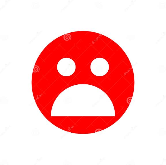 Red Sad Face Icon Illustration Stock Vector - Illustration of poll ...