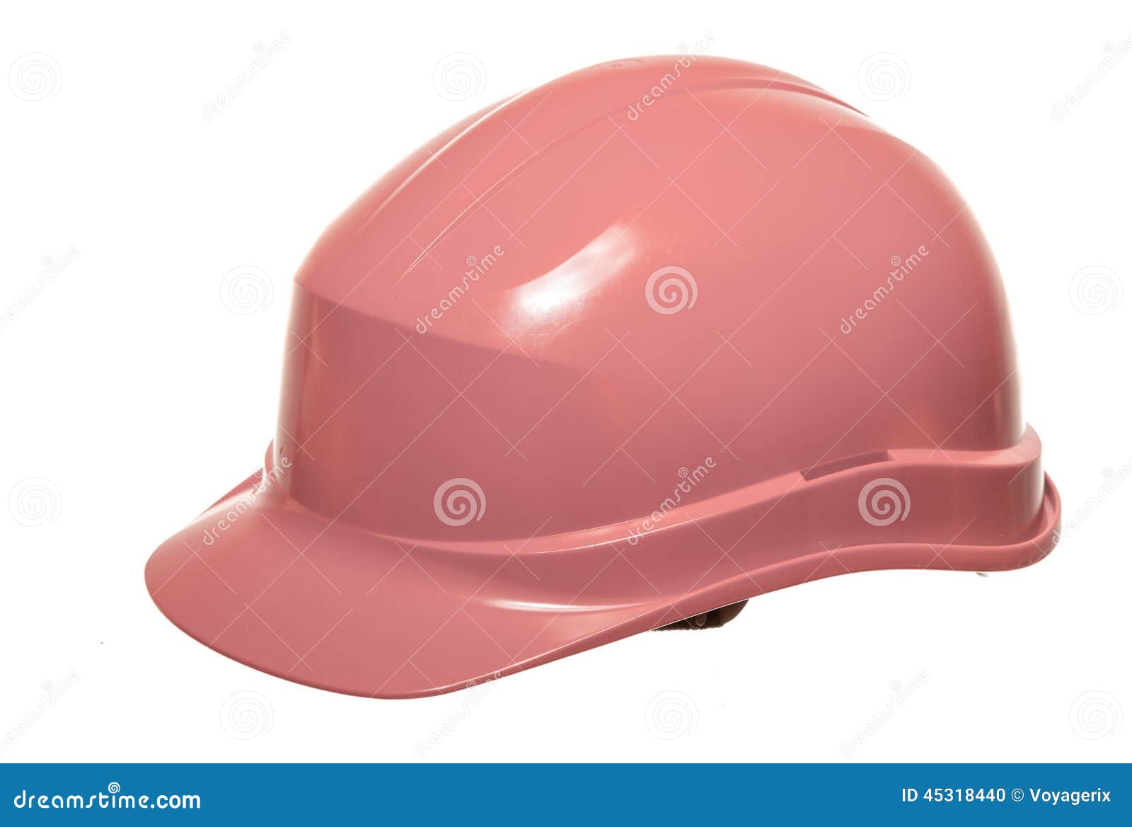 Red Safety Helmet of Builder Building Worker Isolated on White Stock ...