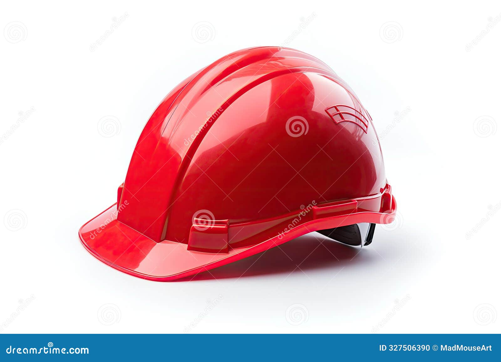 Red Safety Helmet Isolated on White Background Stock Illustration ...