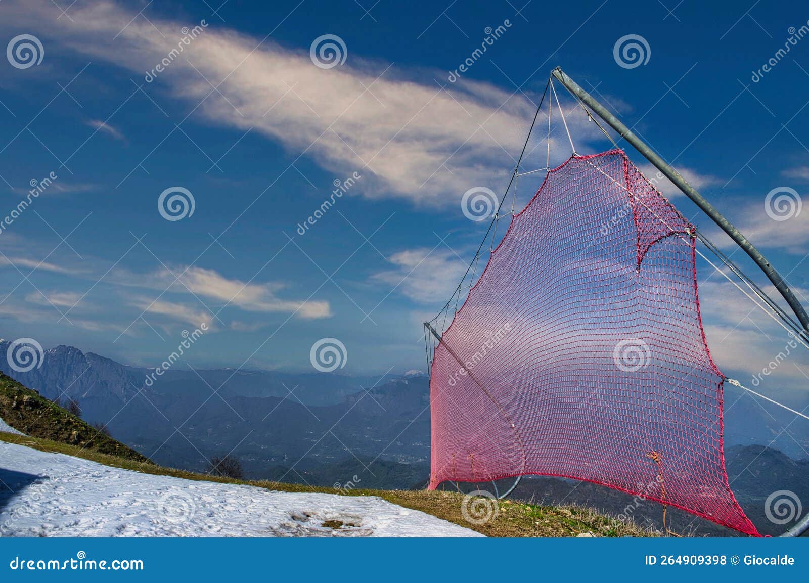 Red Safety Nets Installed on Ski Slopes Stock Photo - Image of autumn ...
