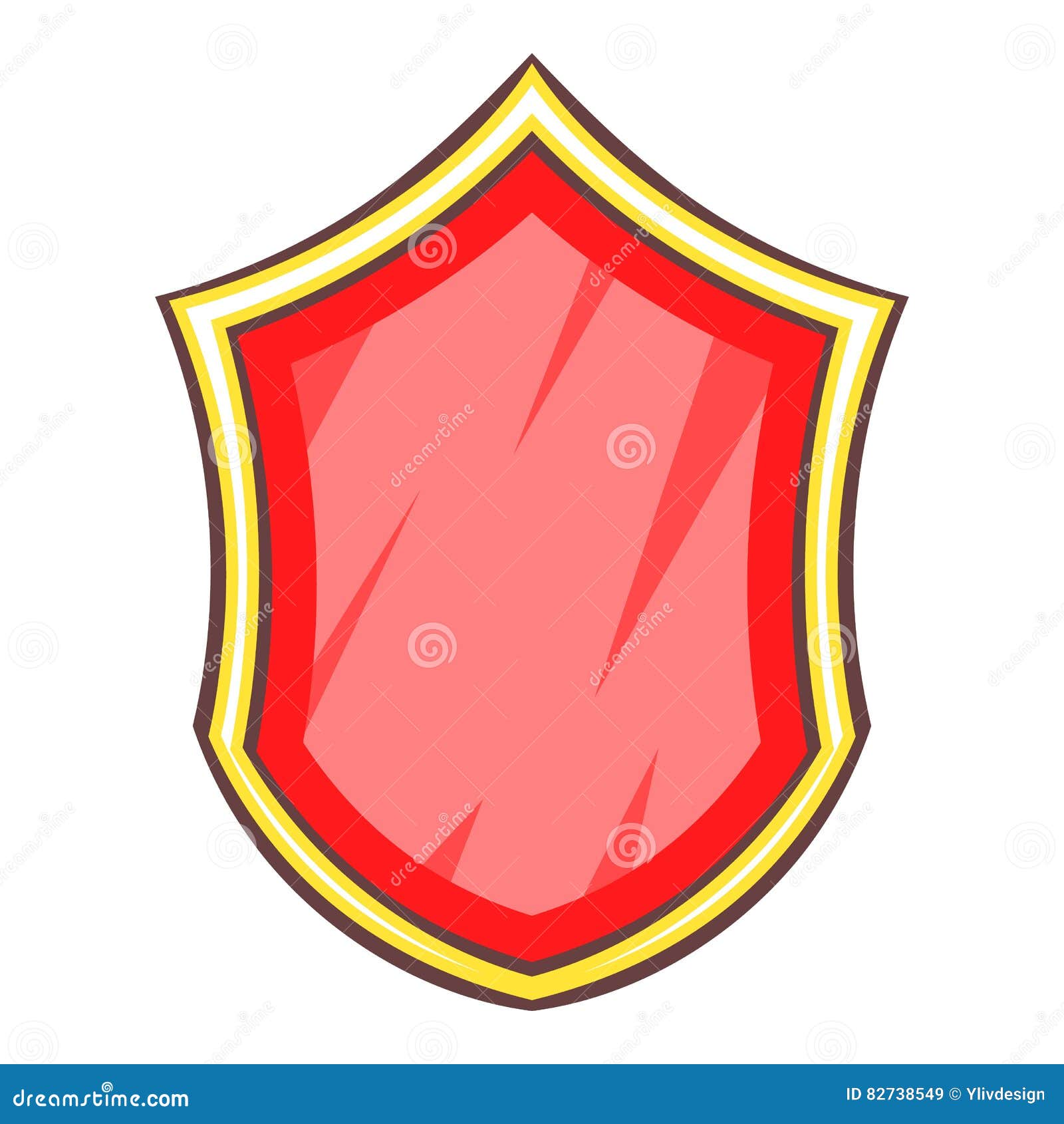 Red Safety Protection Shield Icon, Cartoon Style Stock Vector ...