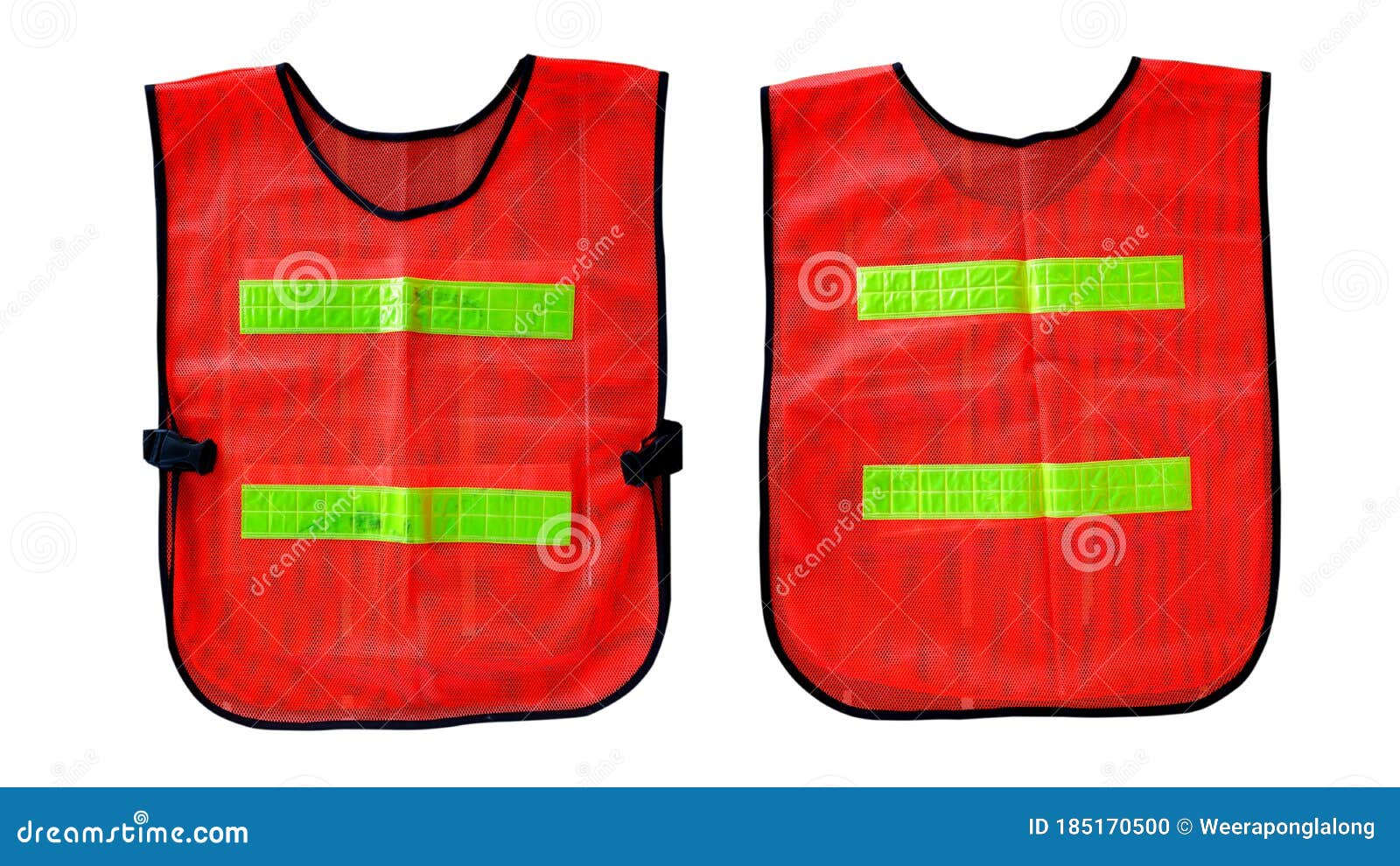 Red Safety Vest Jacket Isolated on White Background Stock Photo - Image ...