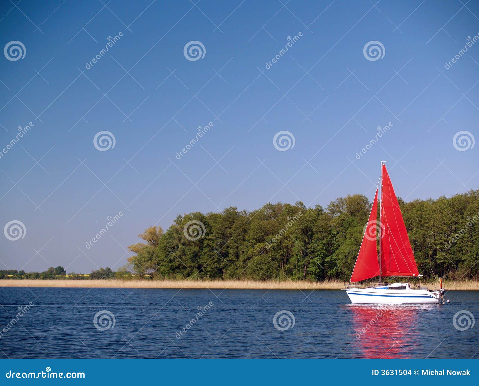 Red sail yacht stock photo. Image of sailing, boating - 3631504