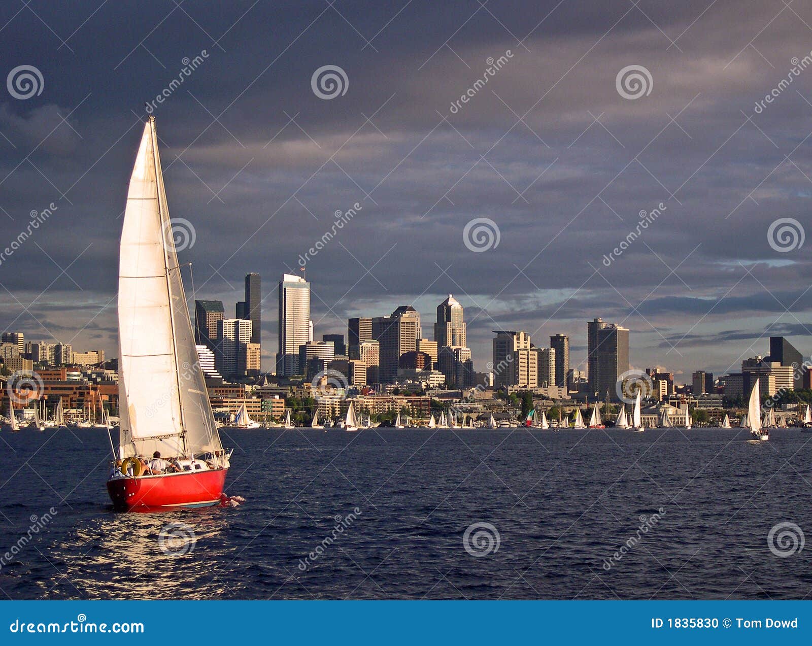 Red Sailboat stock photo. Image of lake, sailboat, office - 1835830