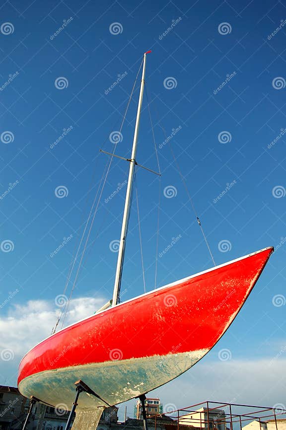 Red sailboat stock image. Image of sailboat, nature, sail - 574223