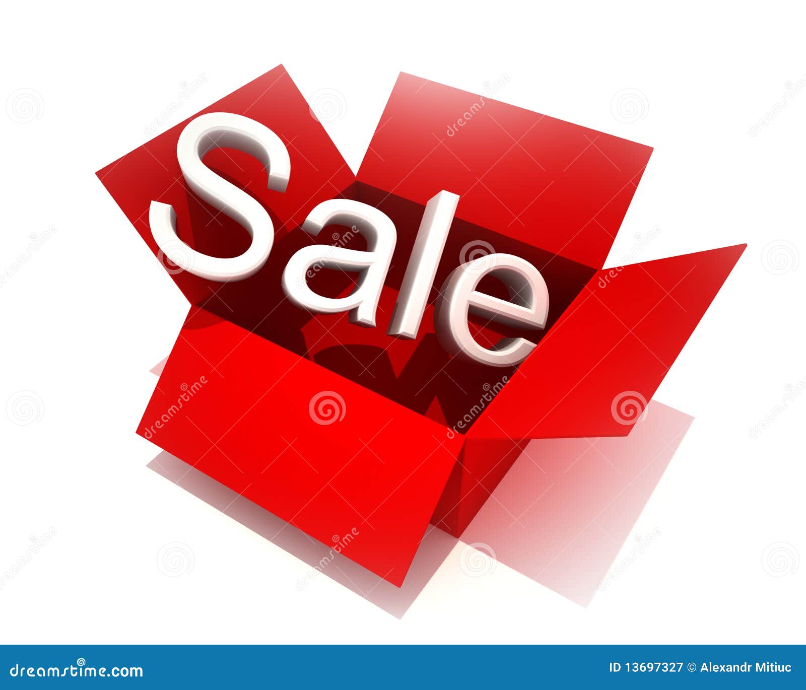 Red Sale Box . Isolated on White Stock Illustration - Illustration of ...