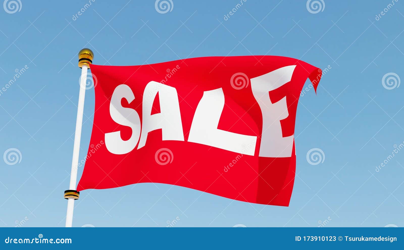 Red Sale Flag Waving in the Wind. Stock Video - Video of advertisement ...