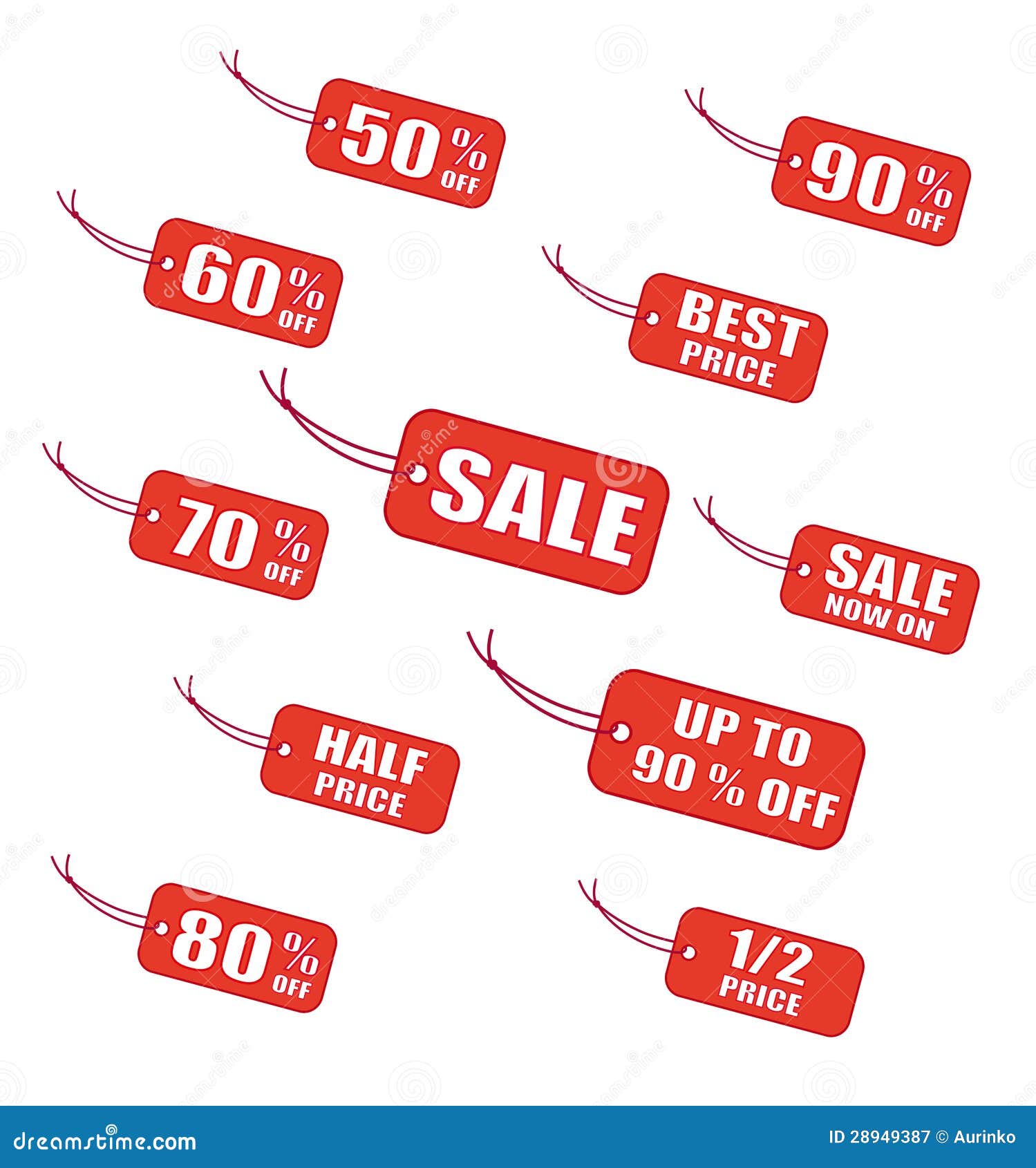 Red sale labels stock vector. Illustration of number - 28949387