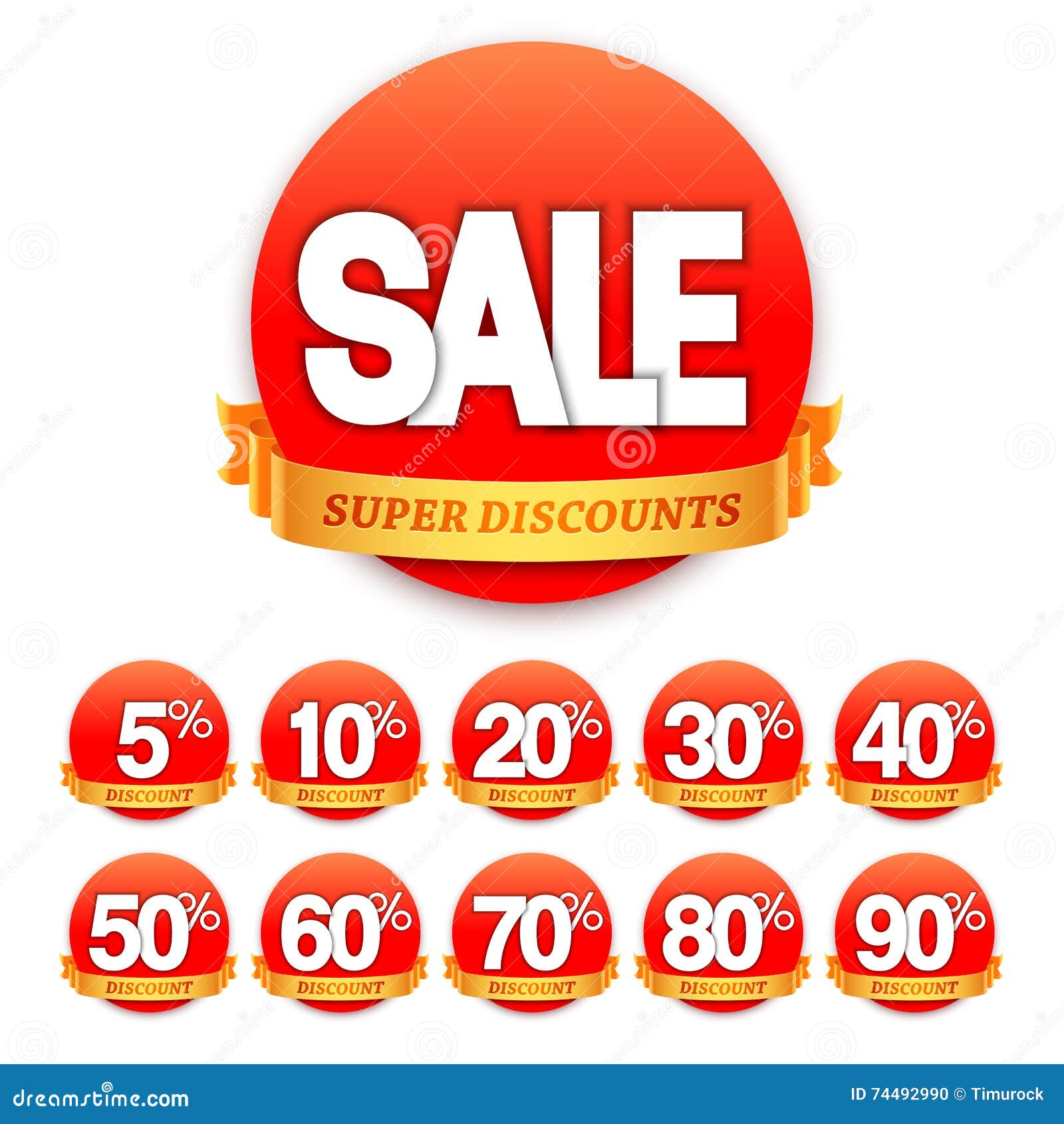 Red Sale Stickers stock vector. Illustration of white - 74492990